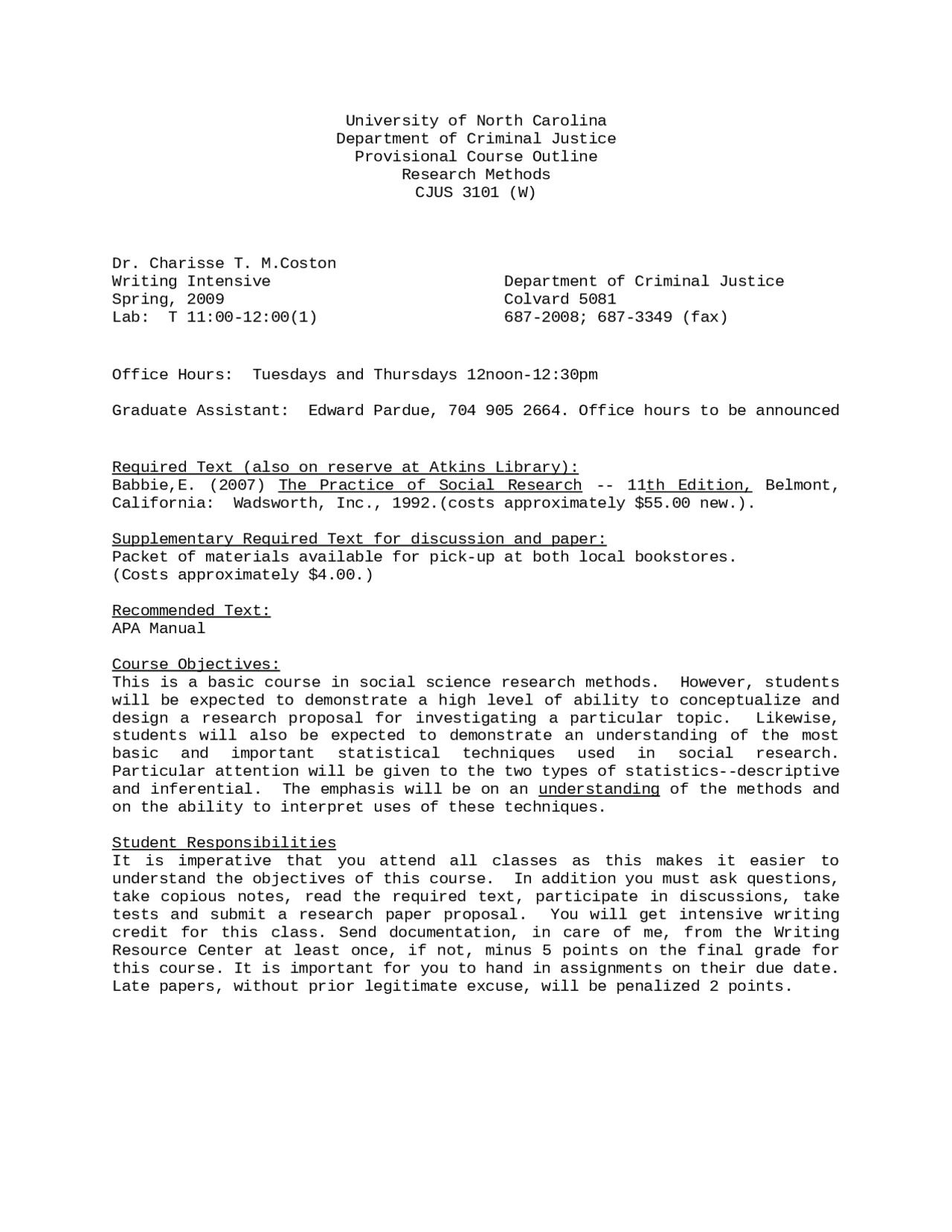 Research Methods in Criminal Justice - Outline | CJUS 3101 - Docsity