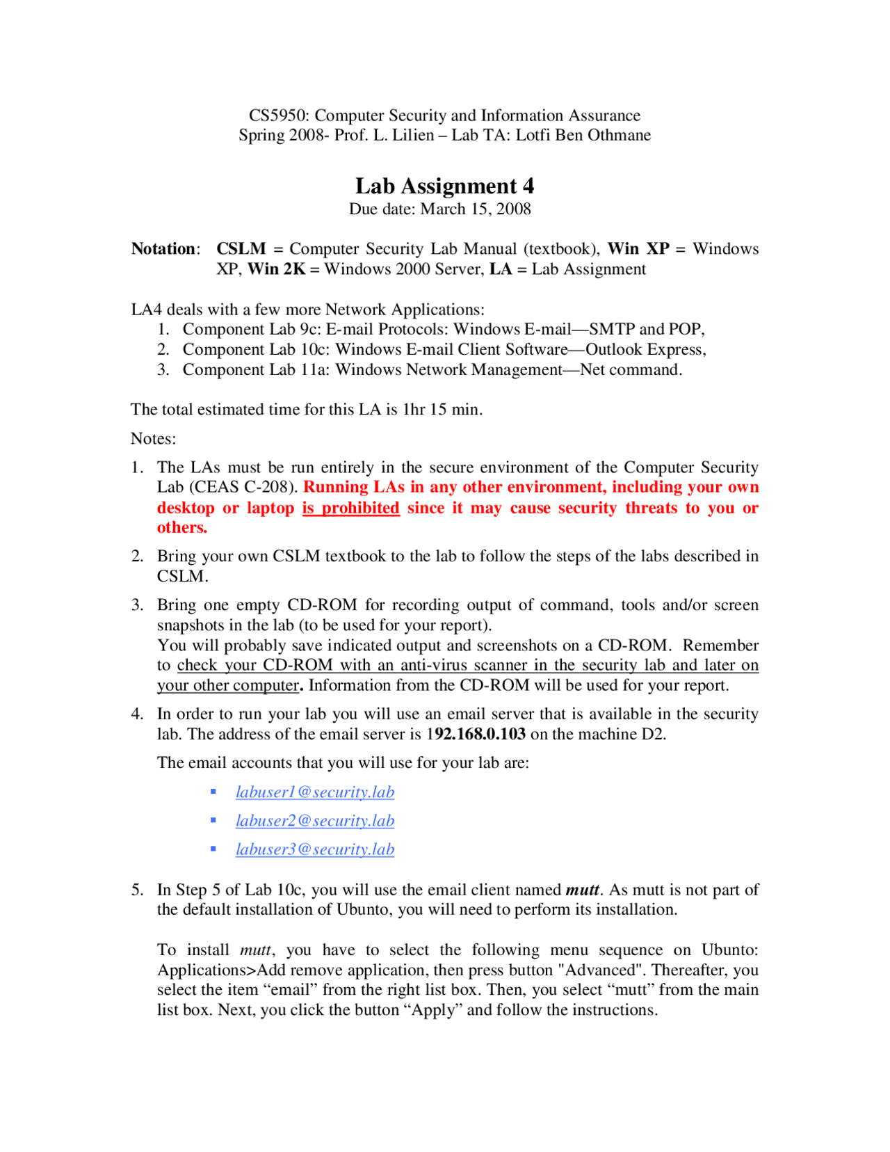 Computer Security And Information Assurance Lab Assignment 4 Cs