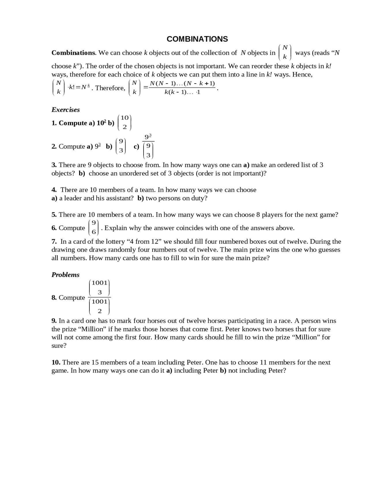 Assignment For Combinations Geometric Topology Mth 864