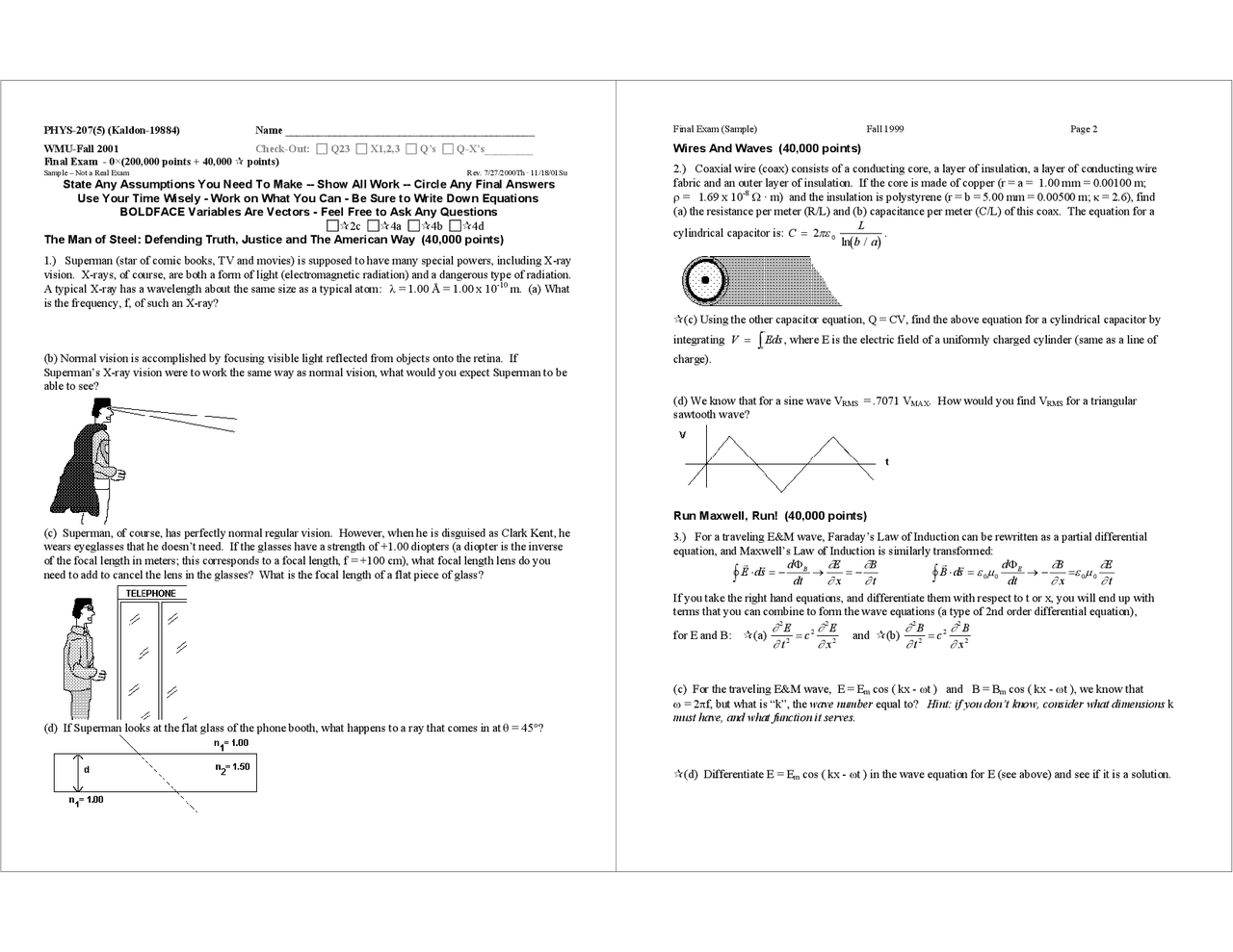 6 Solved Problems On University Physics Ii Final Exam Phys 2070