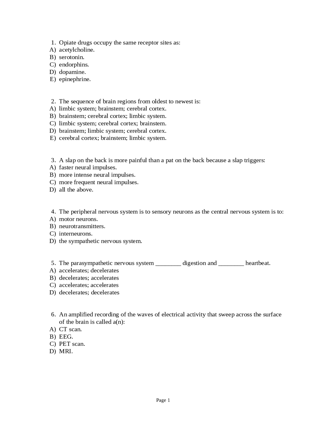Introductory Psychology Quiz With Correct Answers Psy 101 Docsity