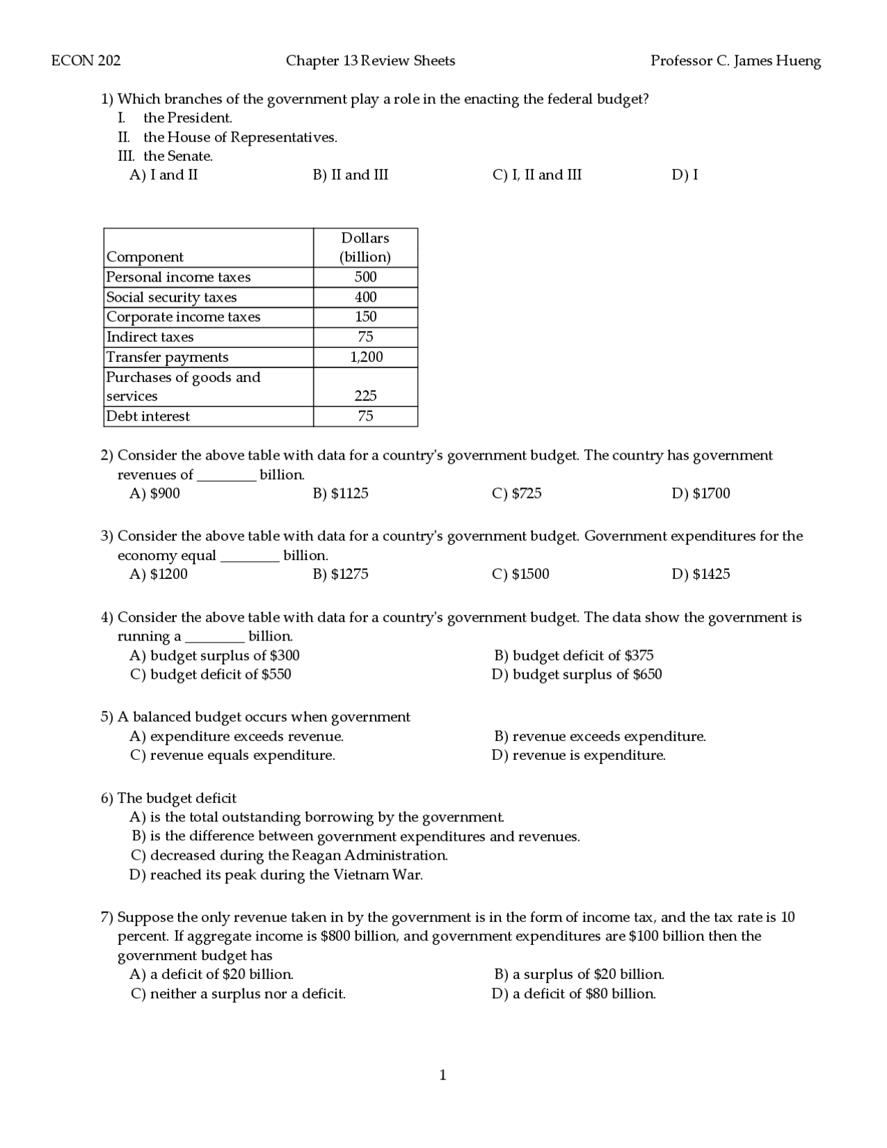 Review Sheet With Answer Key Principles Of Macroeconomics Econ 2020
