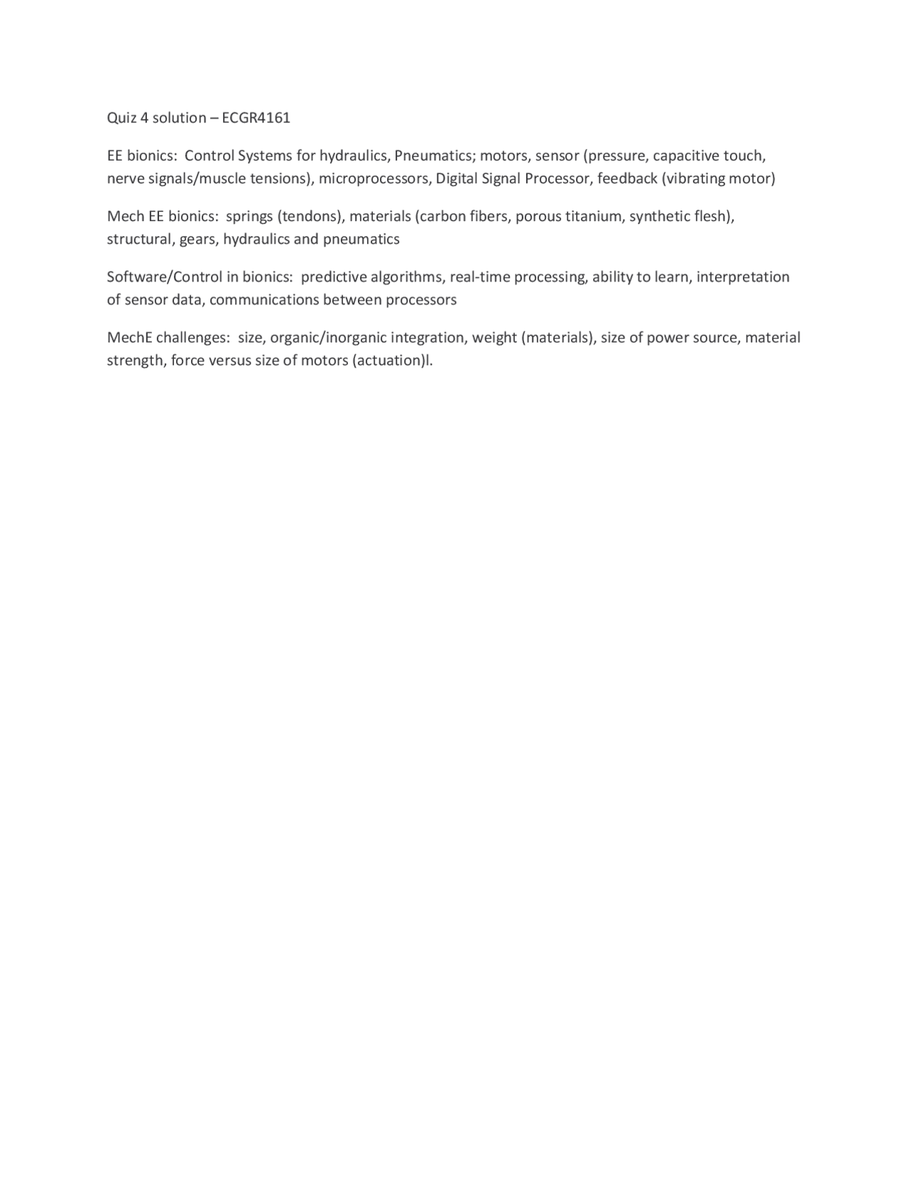 Solutions Of Quiz 4 Intro To Robotics Ecgr 4161 Docsity