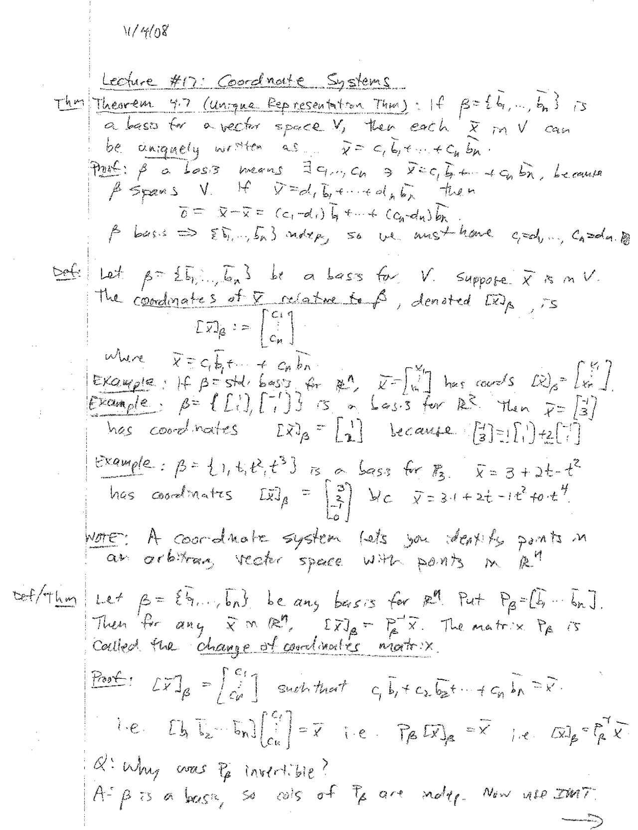 Coordinate Systems Solution Of Theorems Matrices And Linear Algebra