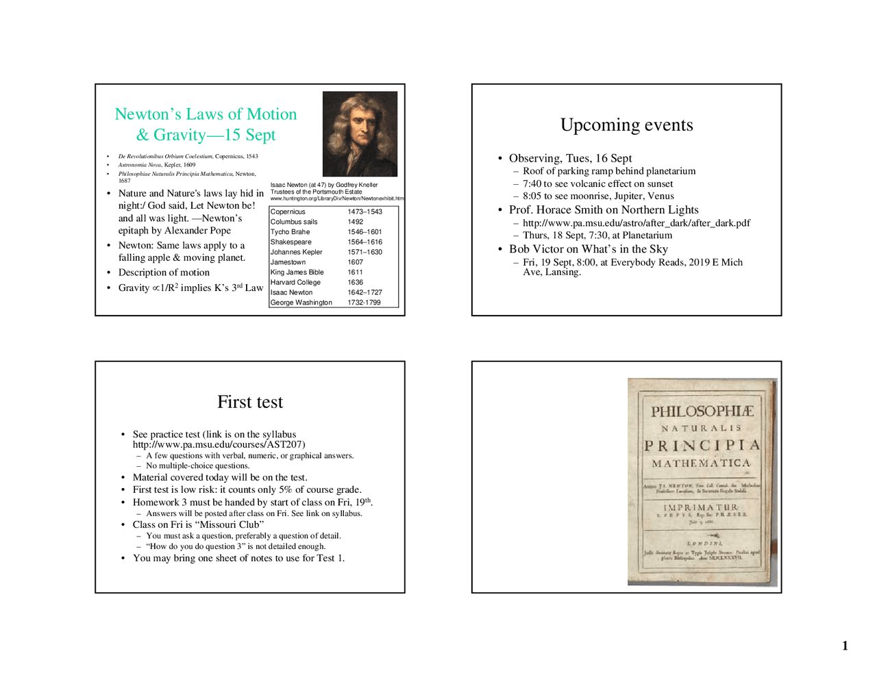 Newtons Law Of Motion And Gravity Lecture Slides Ast 207 Docsity