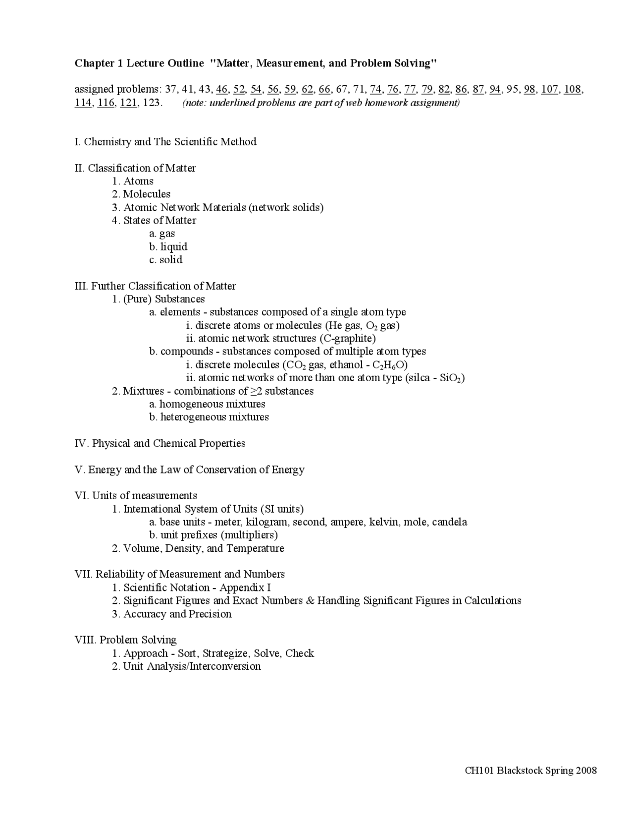 Matter Measurement and Problem Solving - General Chemistry | CH 101 ...
