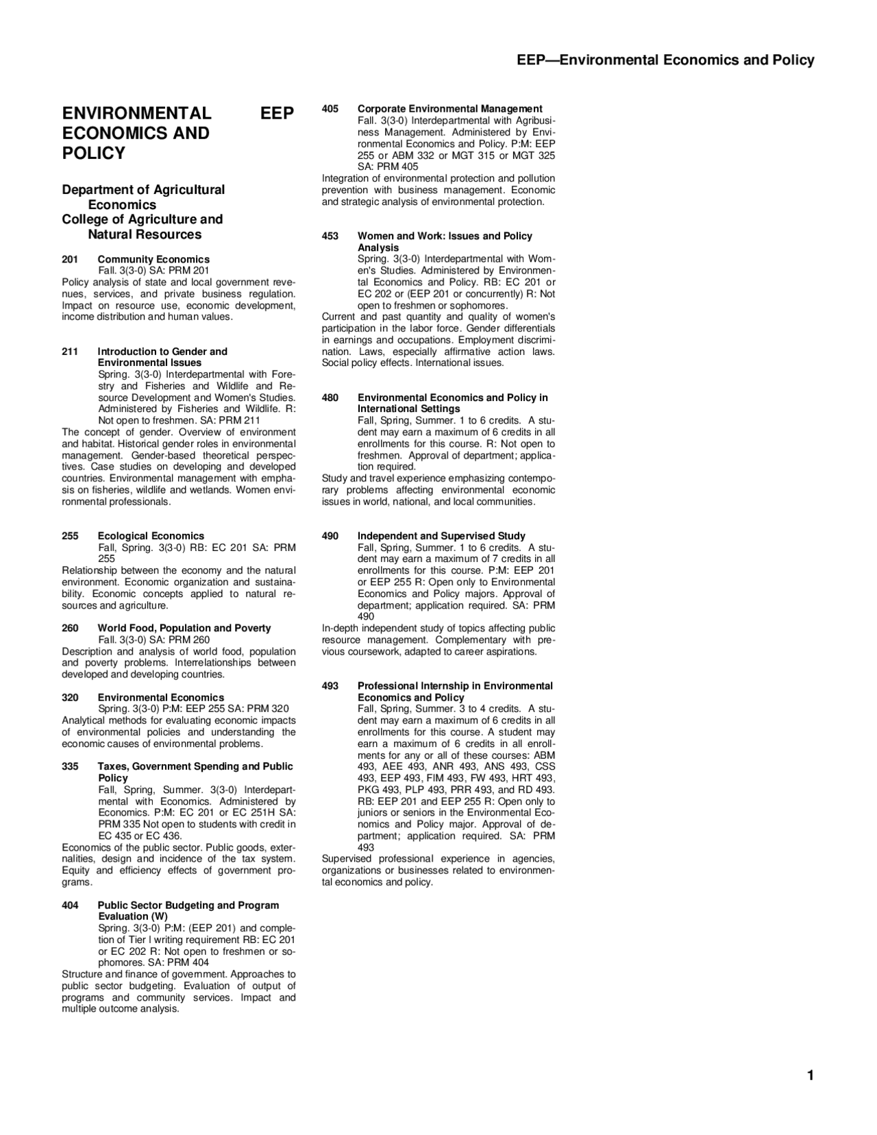 Courses in Environmental Economics and Policy | Study notes ...