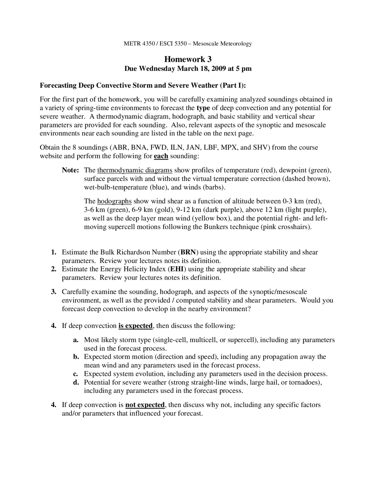 Homework 3 Mesoscale Meteorology Metr 4350 Docsity