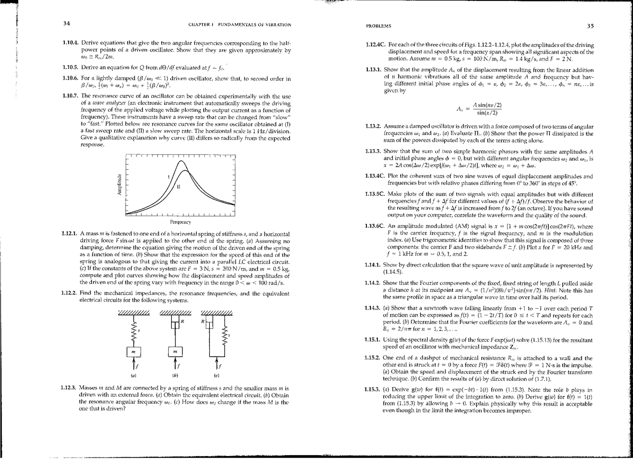 Fundamentals Of Vibration Practice Problems Ece 802 Docsity