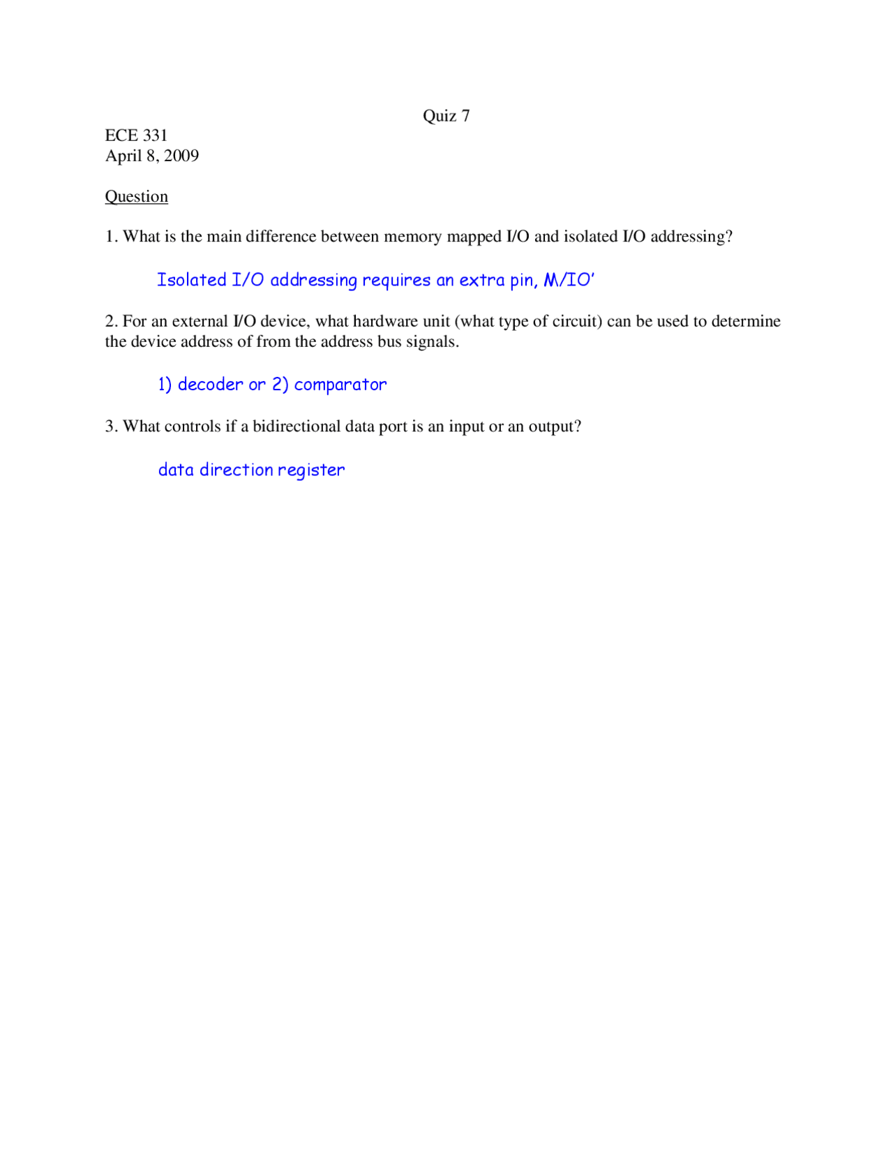 Short Questions Solved Quiz 7 Microprocessors And Digital Systems