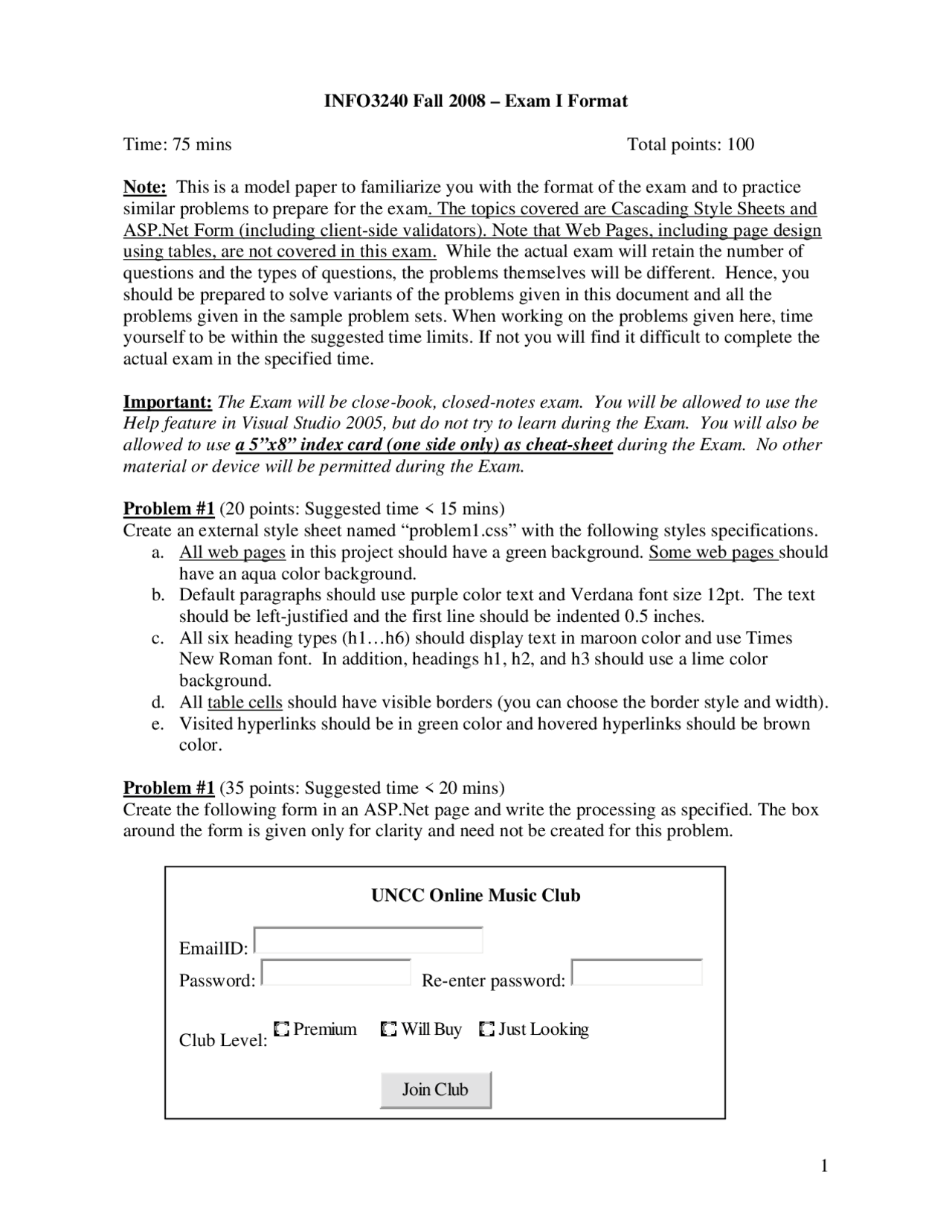 Exam 1 Problems Fundamentals Of Ebusiness Info 3240 Docsity