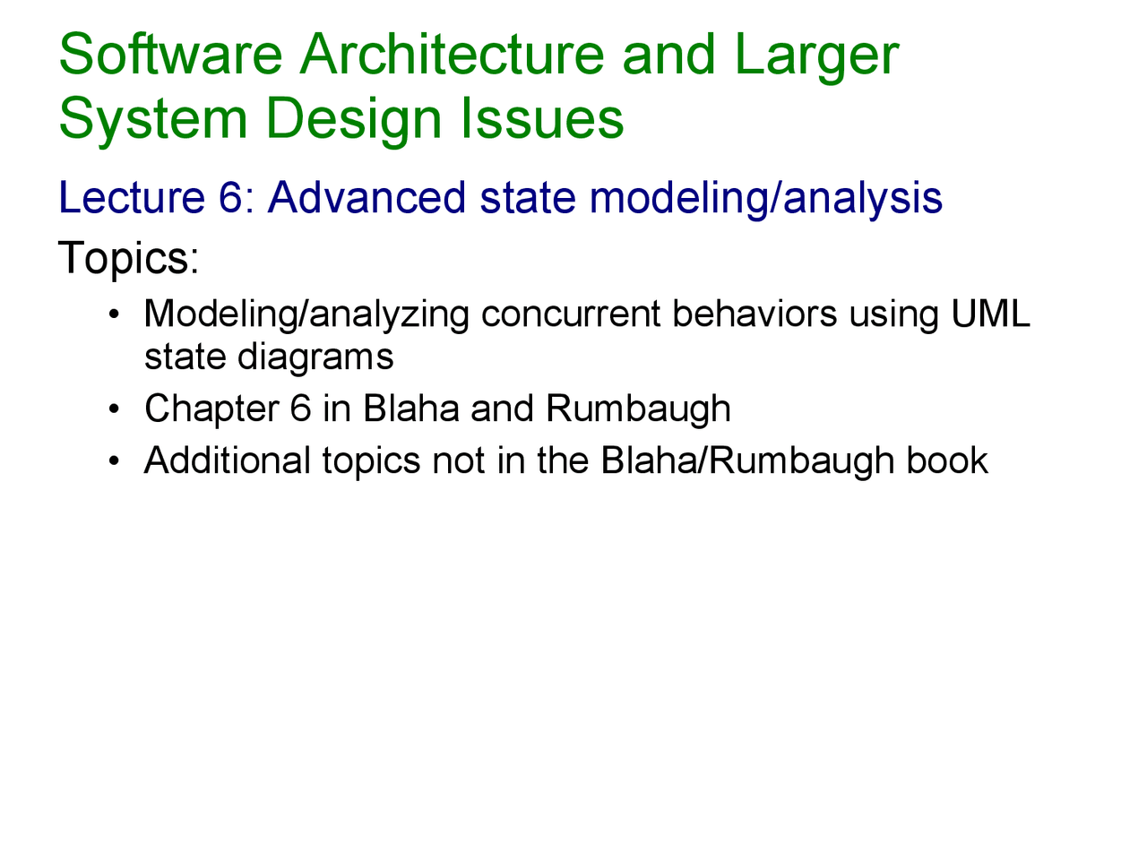 Software Architecture And Larger System Design Issues Cse 335 Docsity