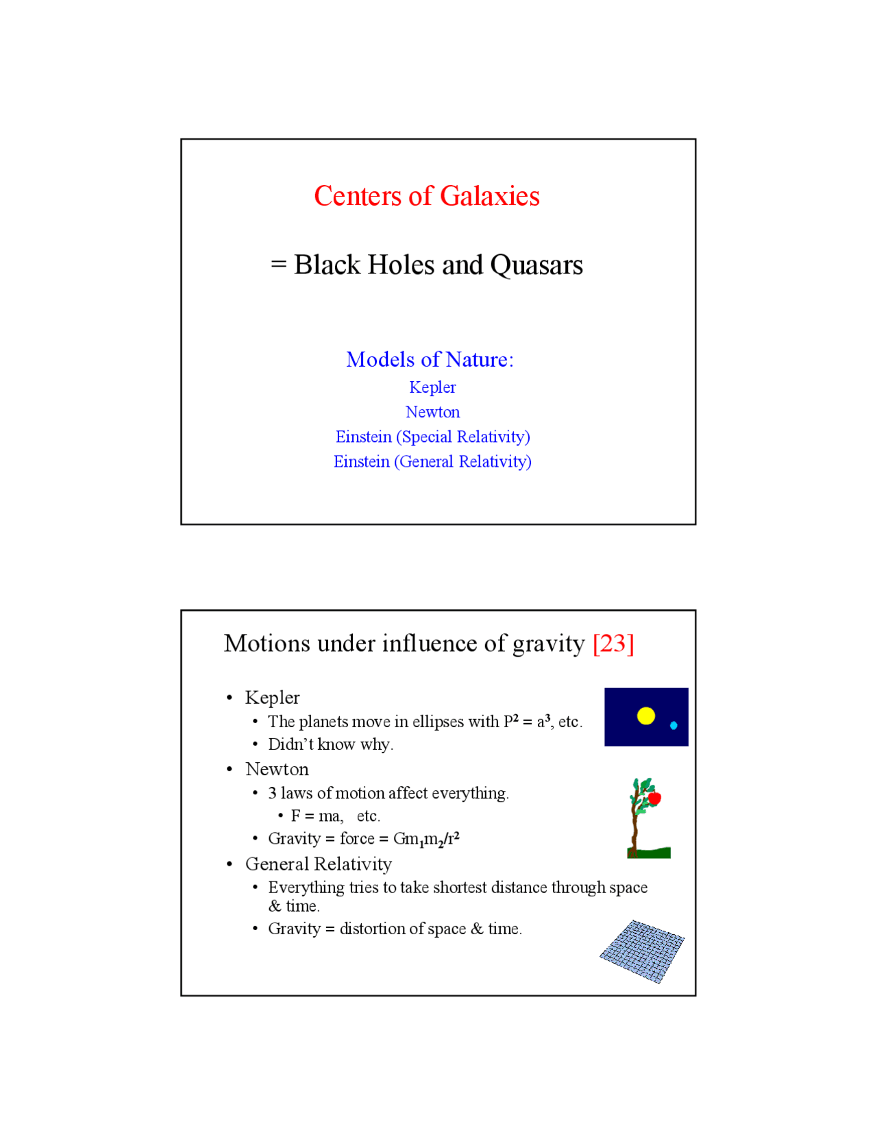 Black Holes And Quasars In Centers Of Galaxies Isp 205 Docsity