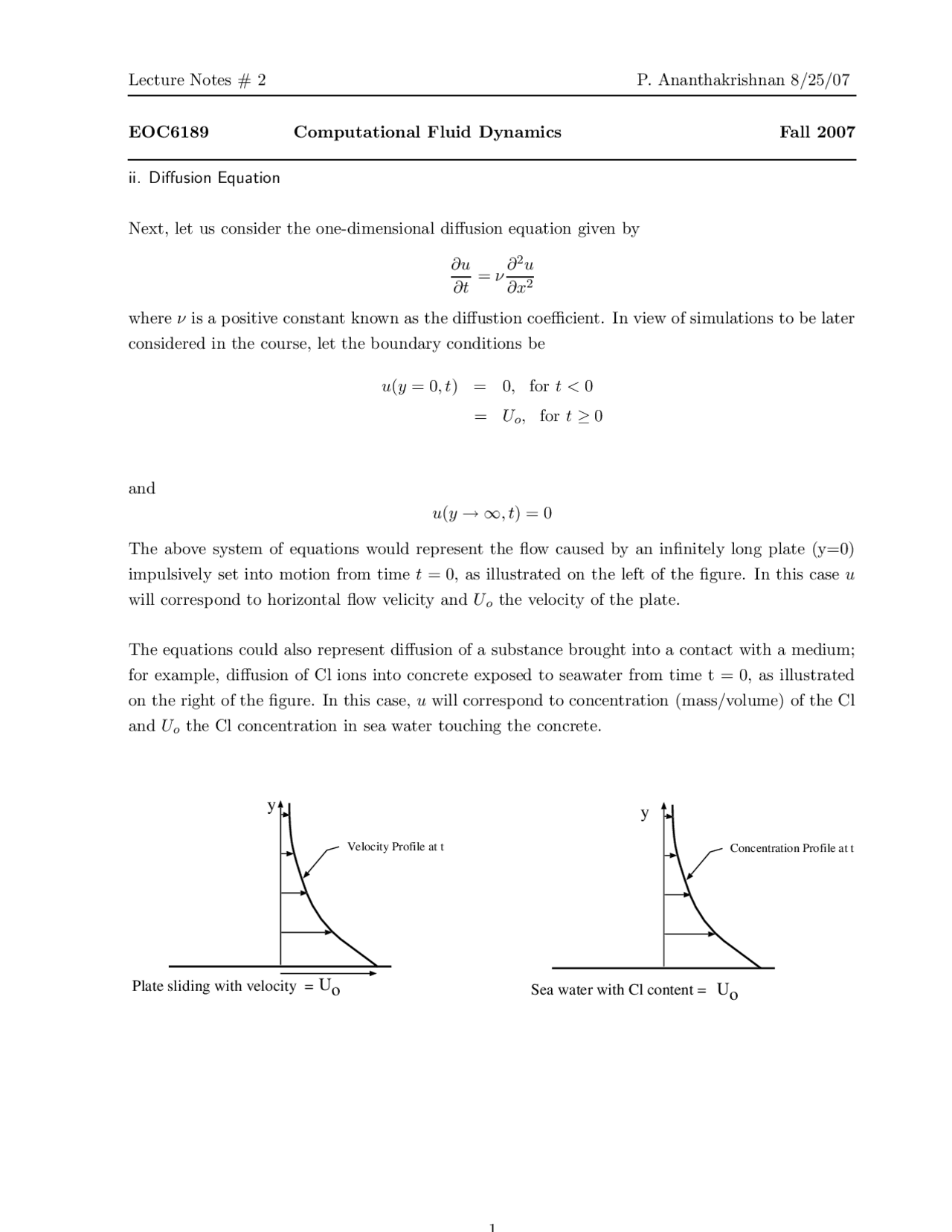 Computational Fluid Dynamics Lecture Notes Eoc 6189 Docsity