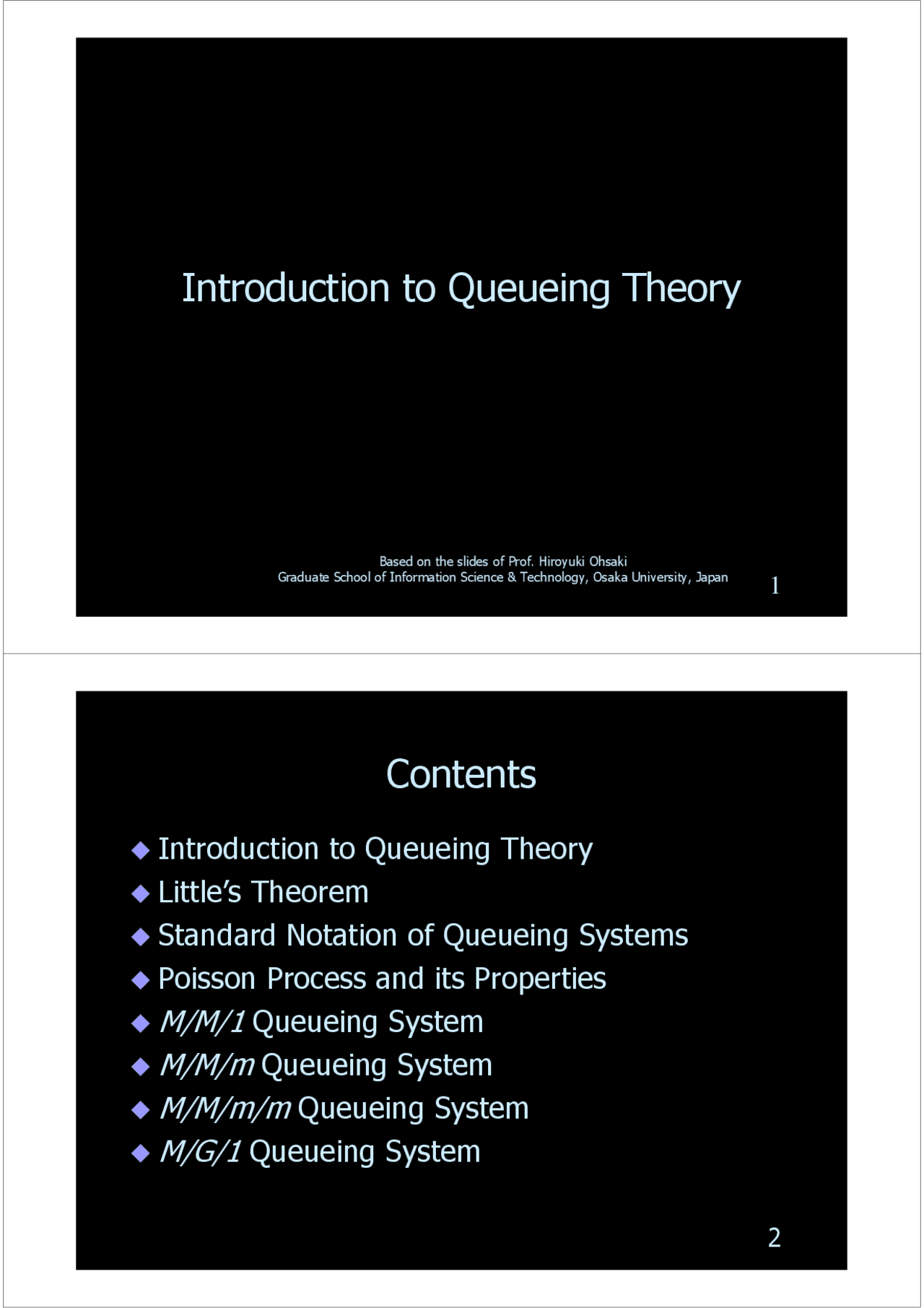 Introduction To Queuing Theory Lecture Slides Cs 6910 Docsity