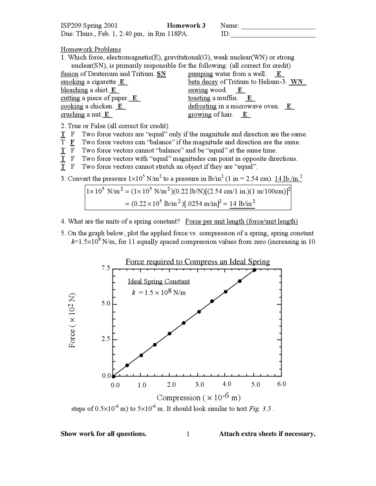 Homework 3 Problems With Solutions Mystery Of The Physical World