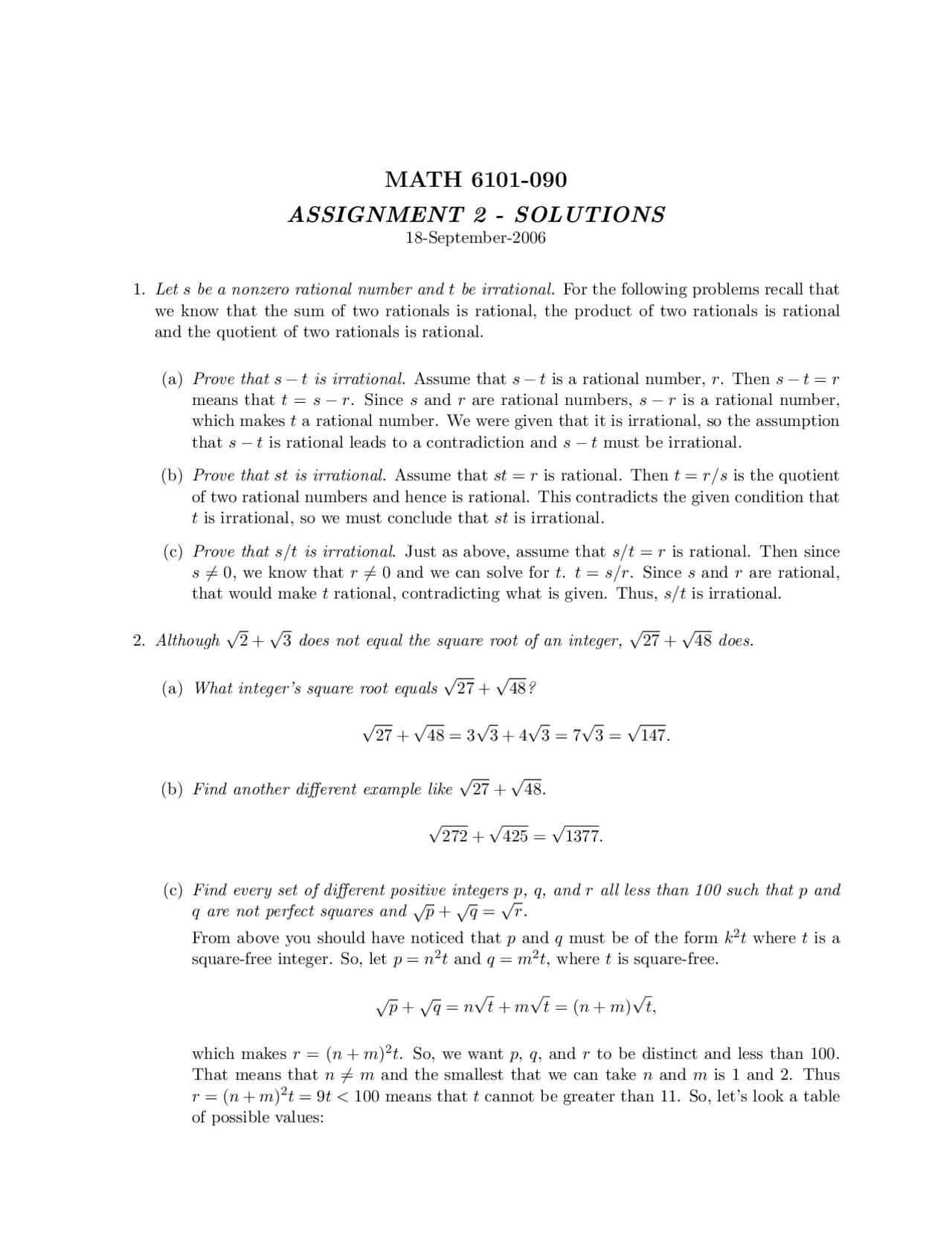 Foundations Of Real Analysis Homework 2 With Solutions Math 6101