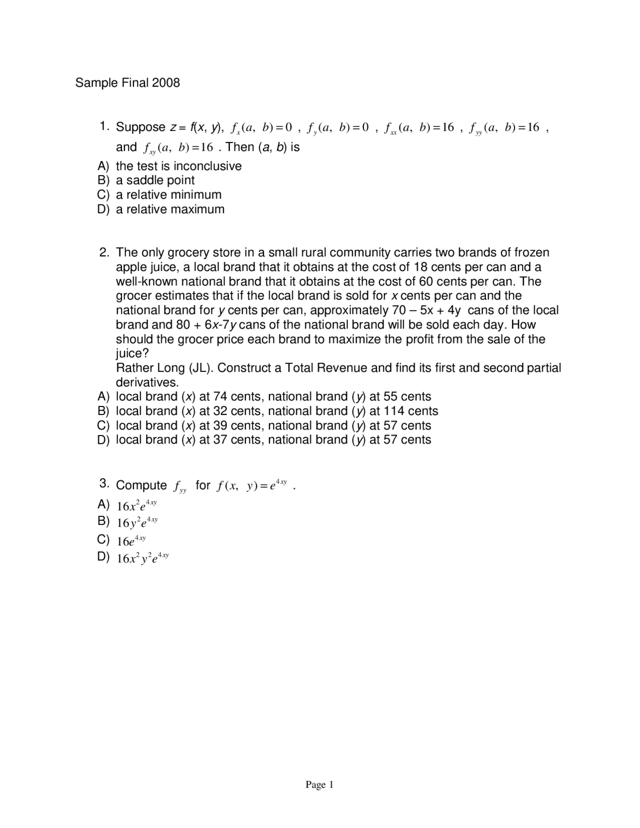 Mathematical Document: Functions, Limits, and Integrals - Prof ...