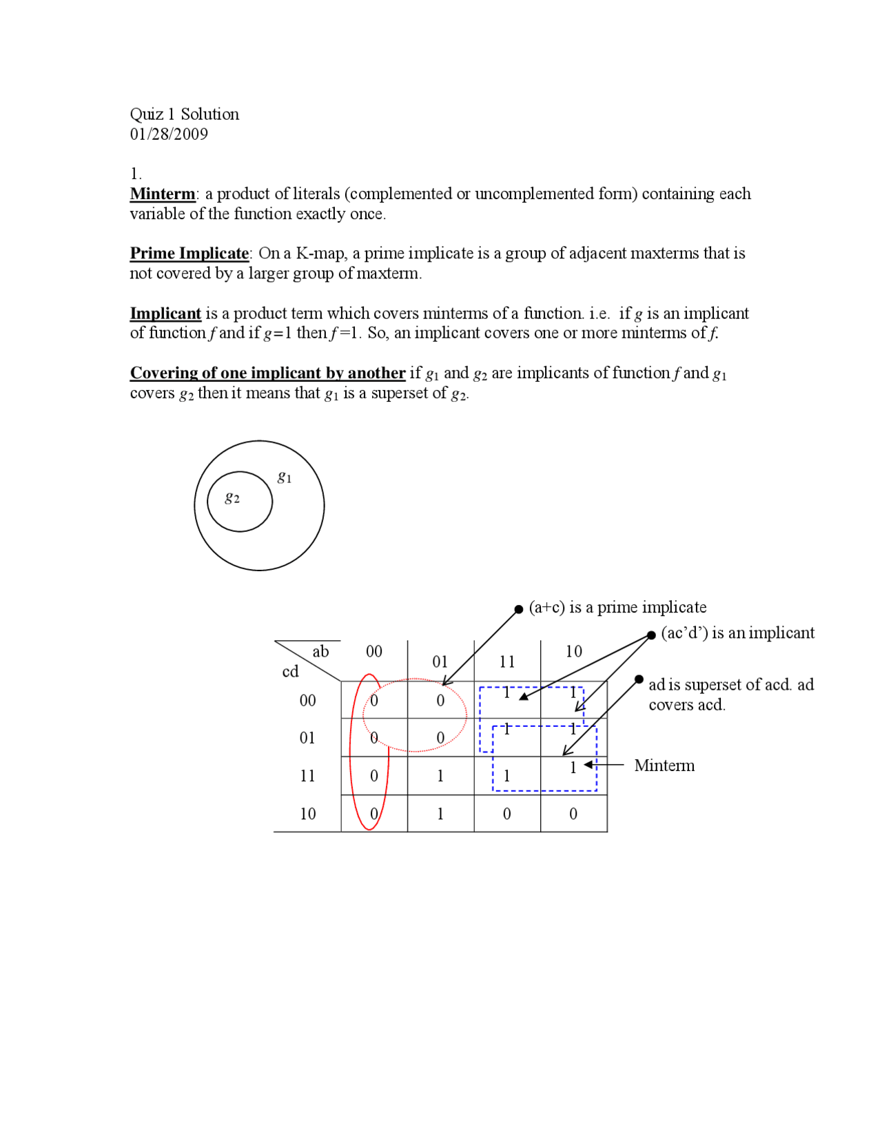 Quiz 1 Solutions Digital Systems Design Ece 465 Docsity