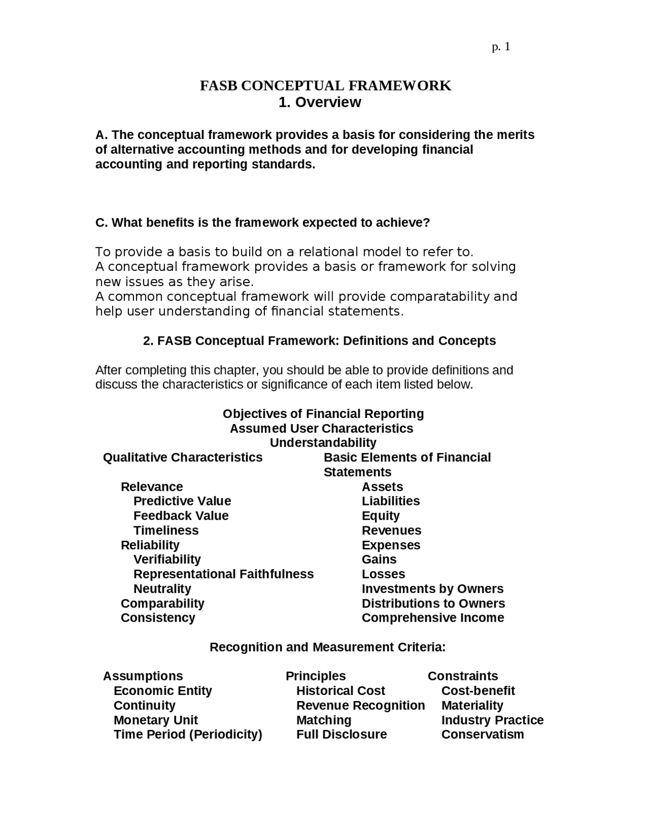 Fasb Conceptual Framework - Accounting for Entrepreneurs - Project ...