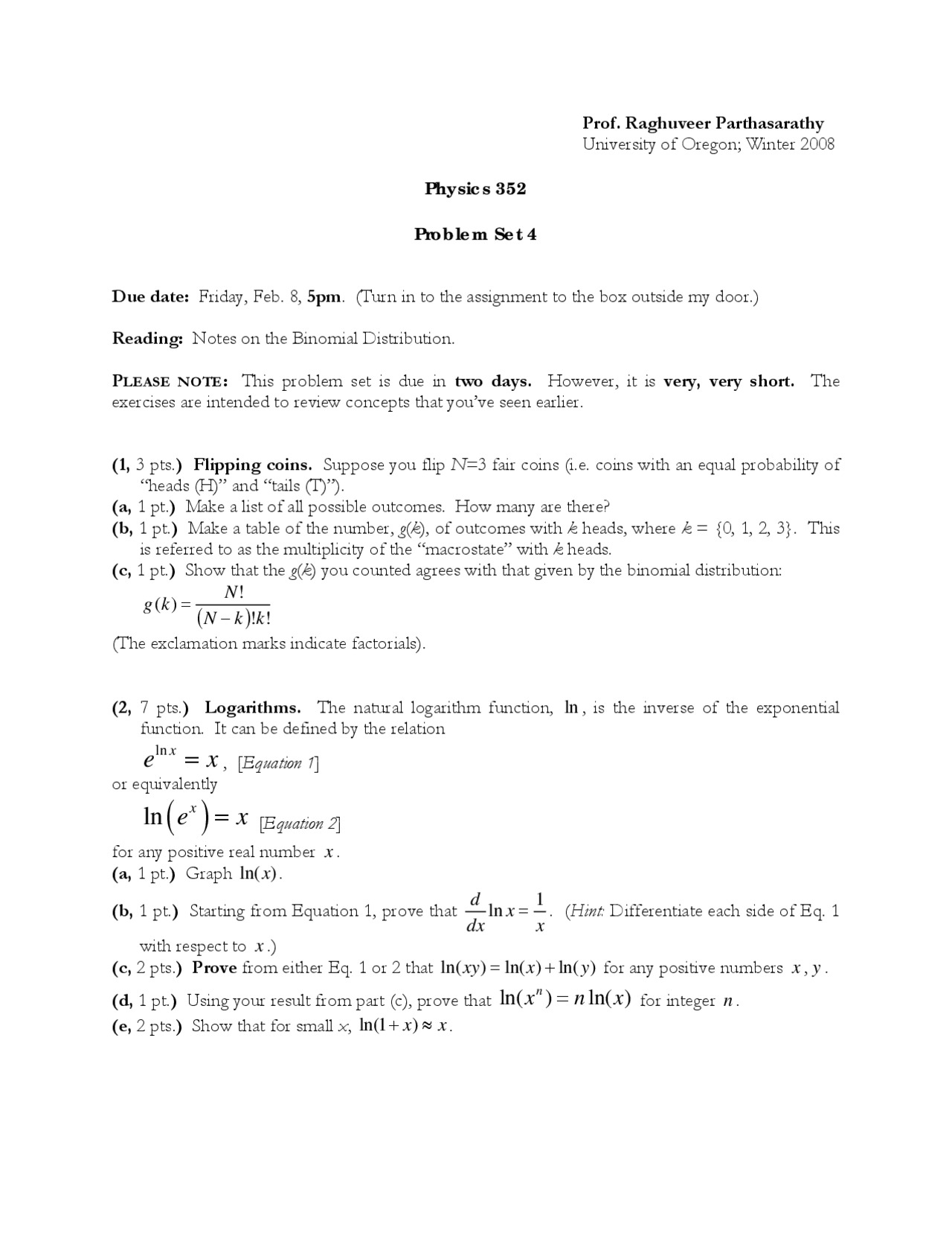 Problem Set 4 for Fundamental Physics II | PHYS 352 | Assignments ...