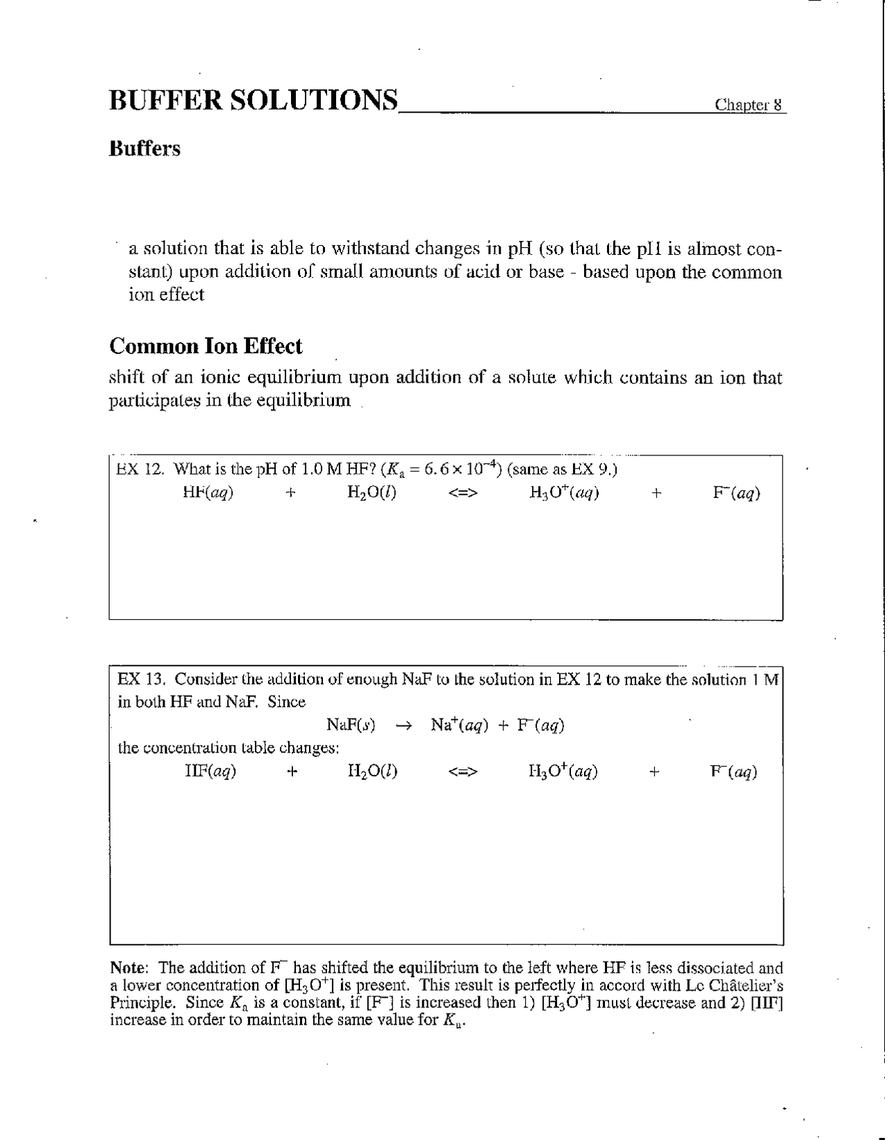 Class Notes On Buffer Solutions Chem 112 Docsity