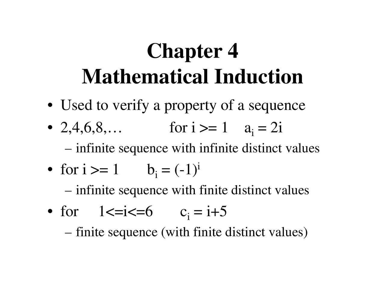 Mathematical Induction Lecture Notes Cmsc 250 Docsity
