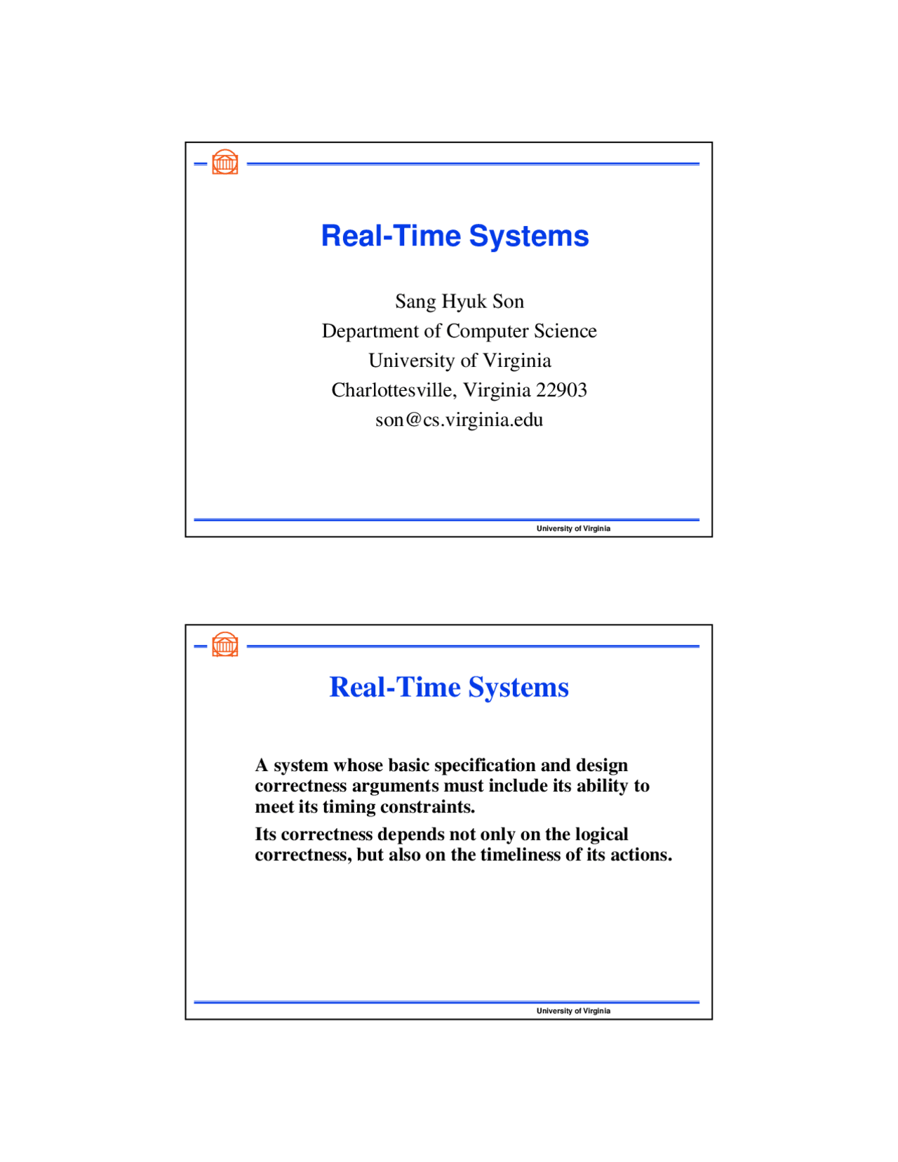Real Time Systems Lecture Slides Cs 4414 Docsity