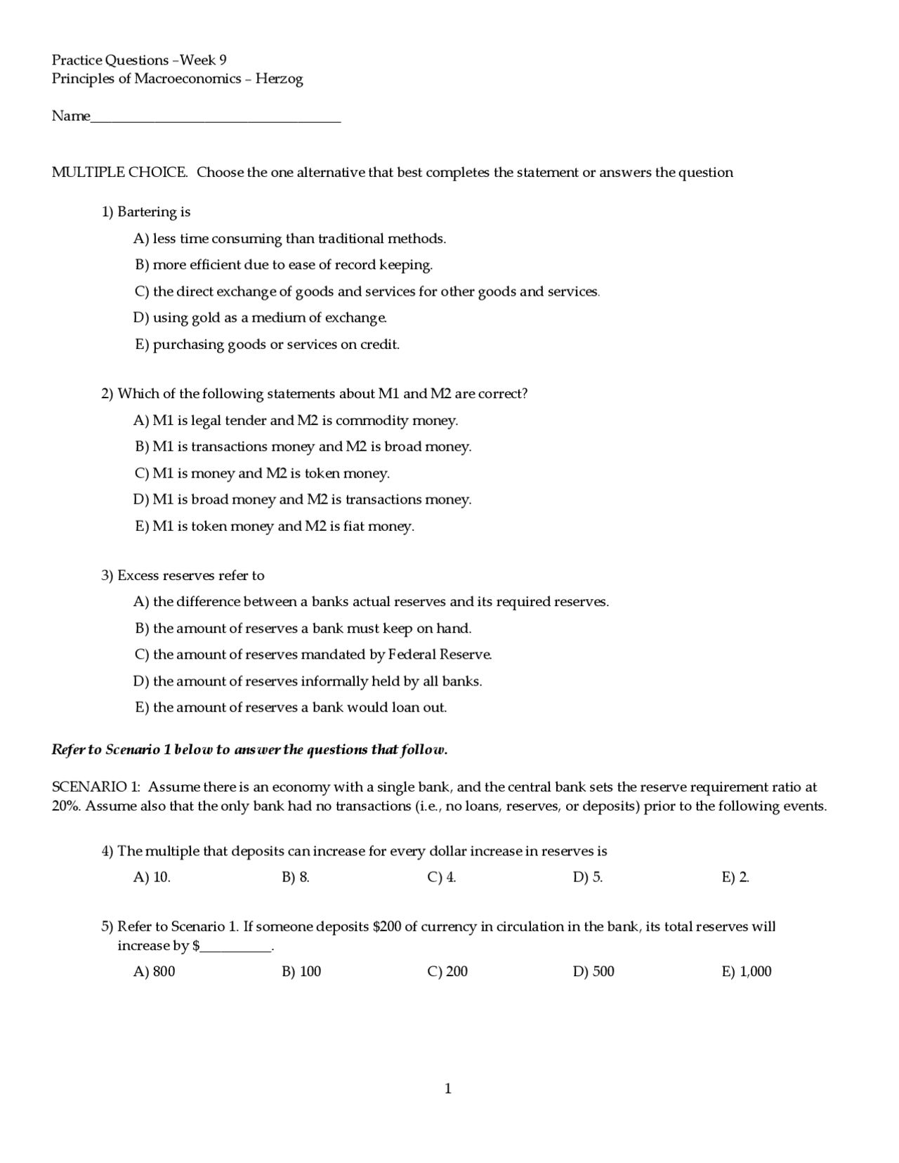 15 Multiple Choice Questions Introduction To Economic Analysis Ec