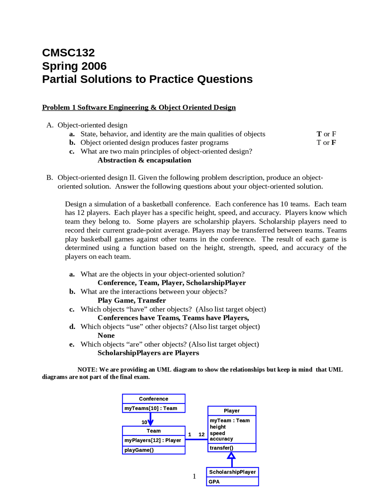 Object Oriented Programming Ii Practice Questions With Solutions