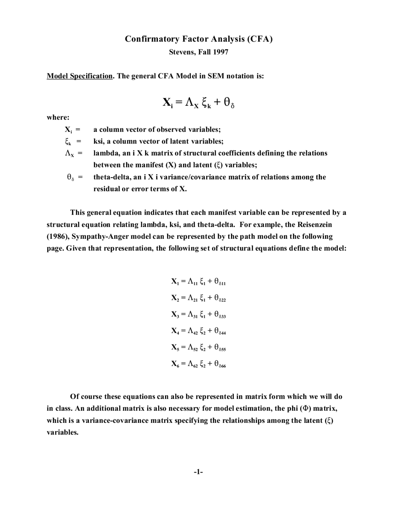 Model Specification On Confirmatory Factor Analysis Edld 607 Docsity