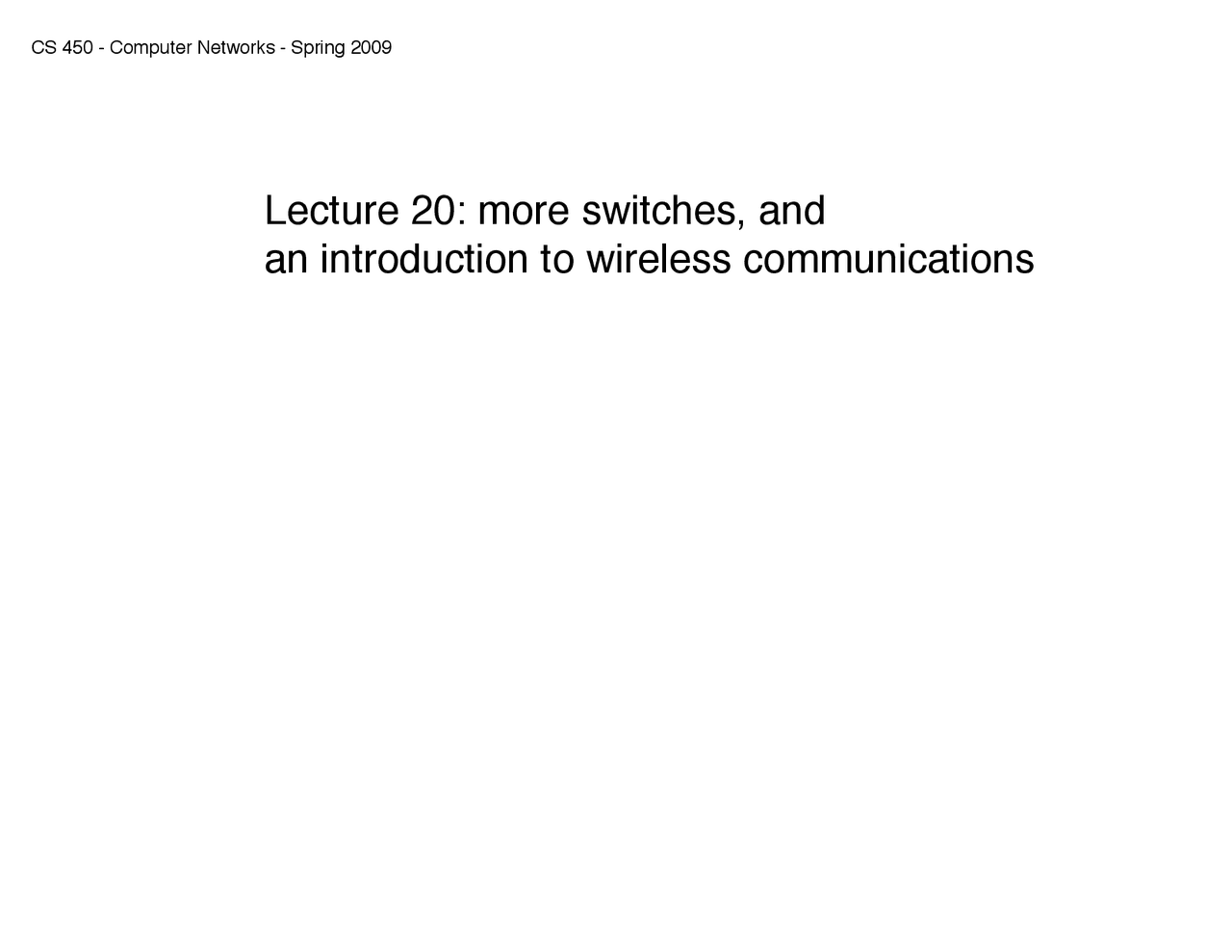 Introduction To Wireless Communications Introduction To Networking