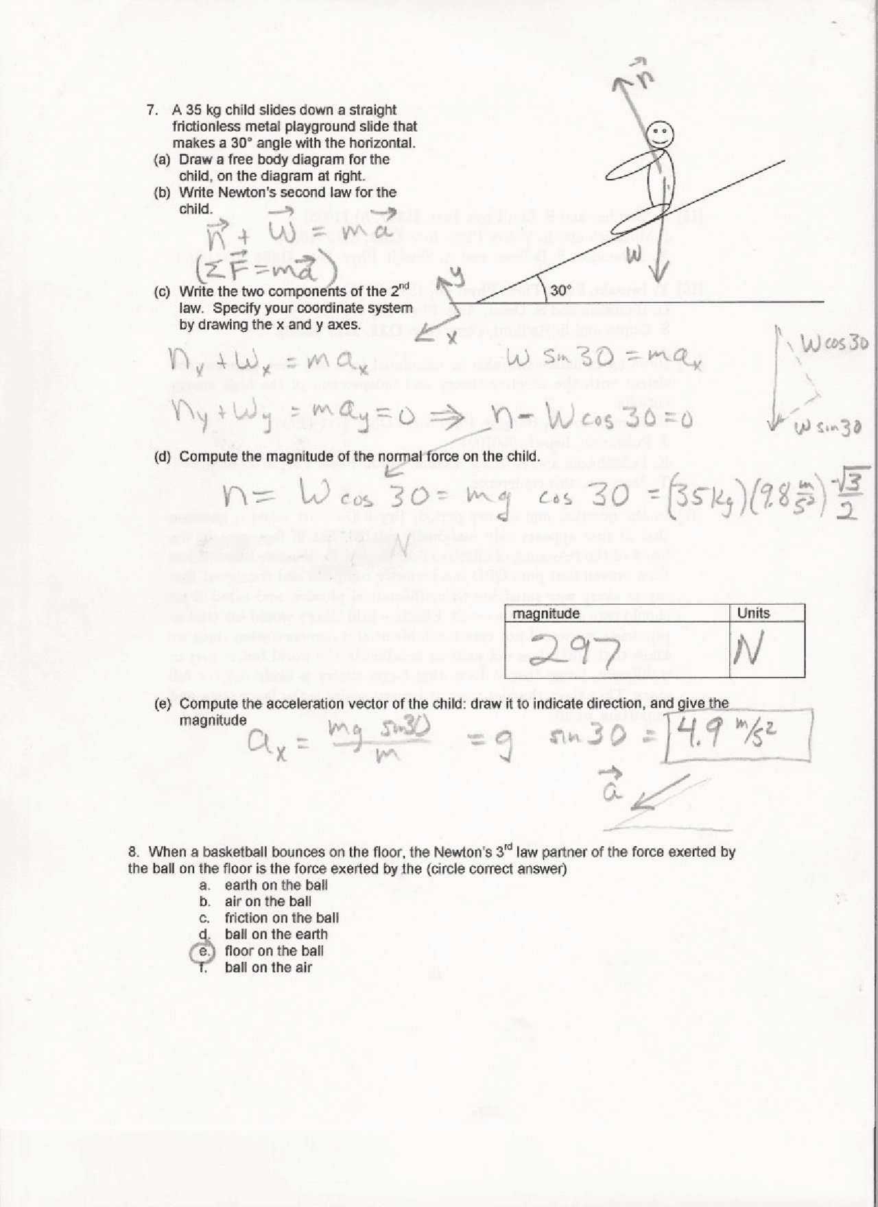 Solutions To Exam 1 General Physics I Ph 101 Docsity
