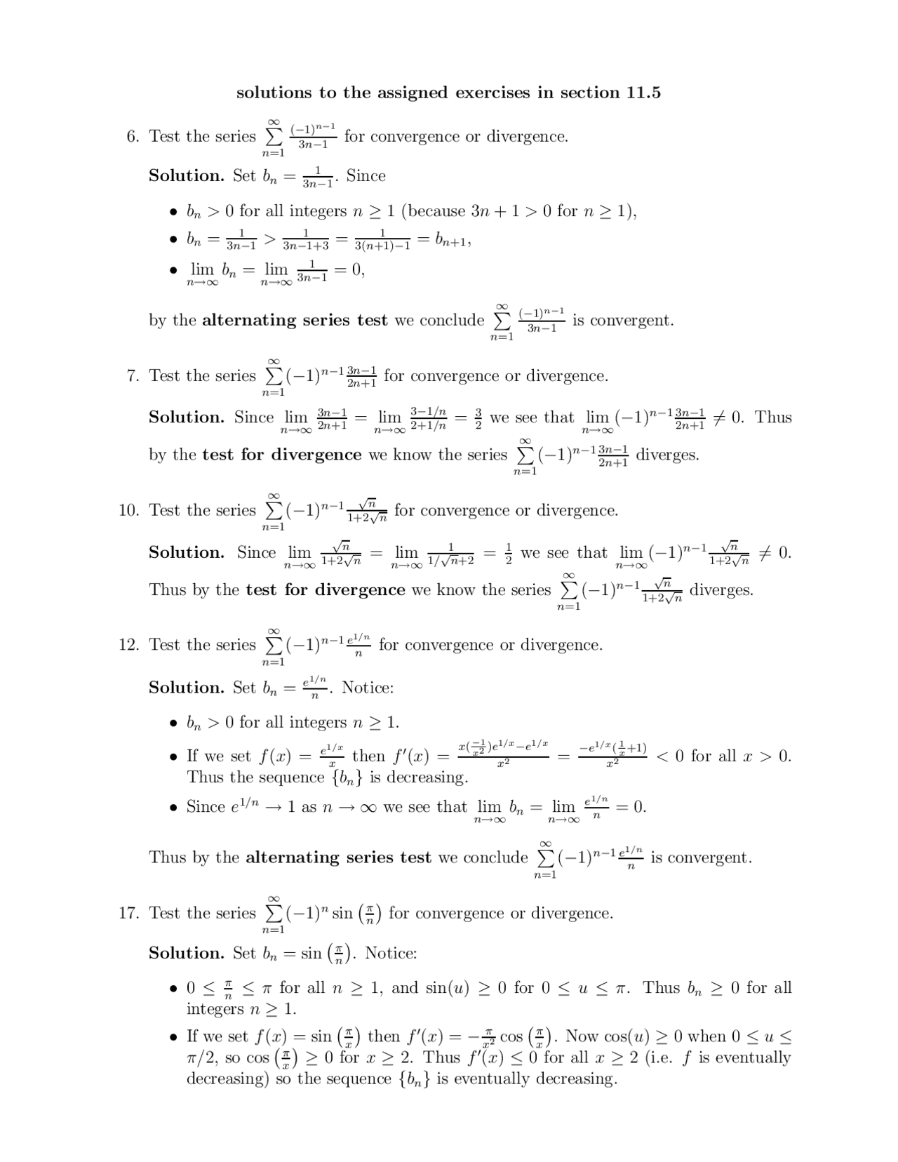 Solutions to Assigned Exercises - Calculus III | MATH 253 - Docsity
