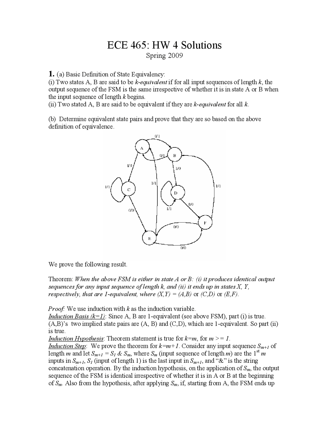 Solutions Of Homework 4 On Digital Systems Design Ece 465 Docsity