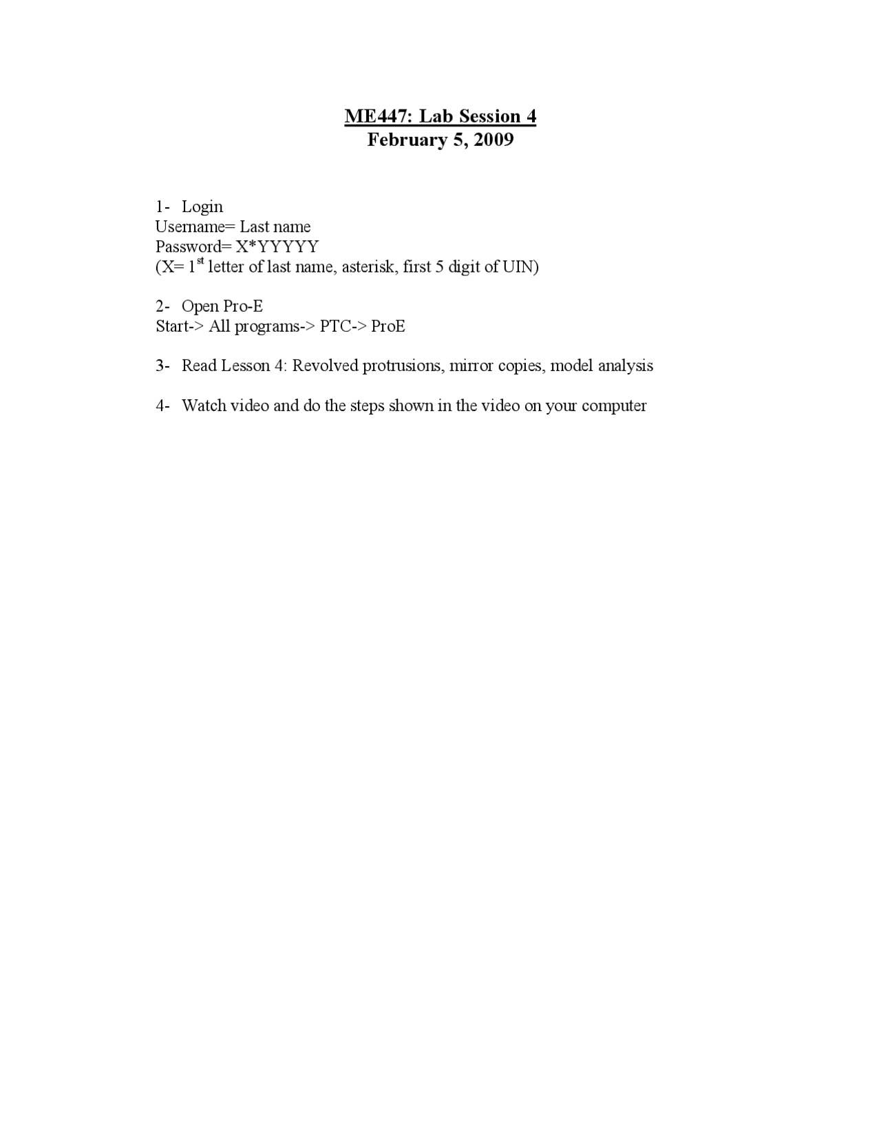Lab 4 For Computer Aided Design Me 447 Docsity