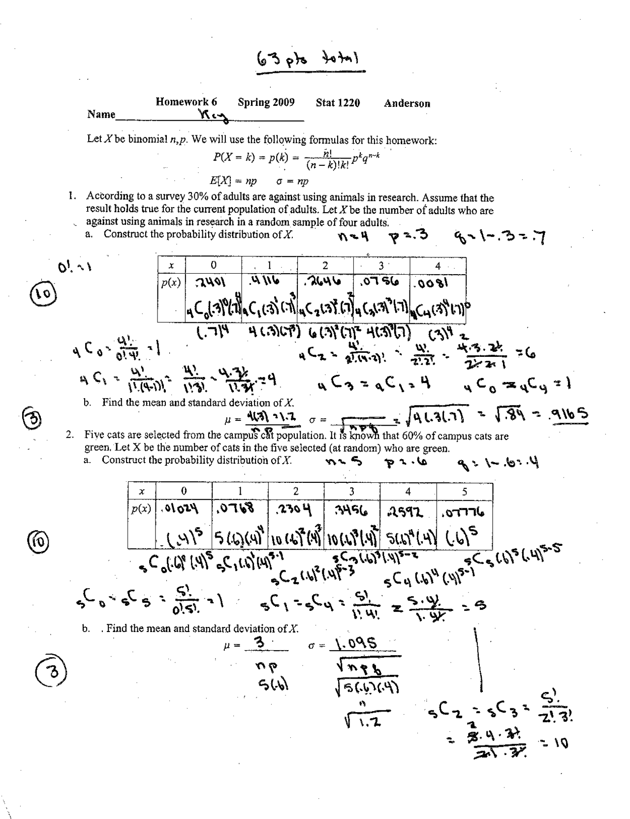 Homework 6 Questions With Solutions Elements Of Statistics I Stat