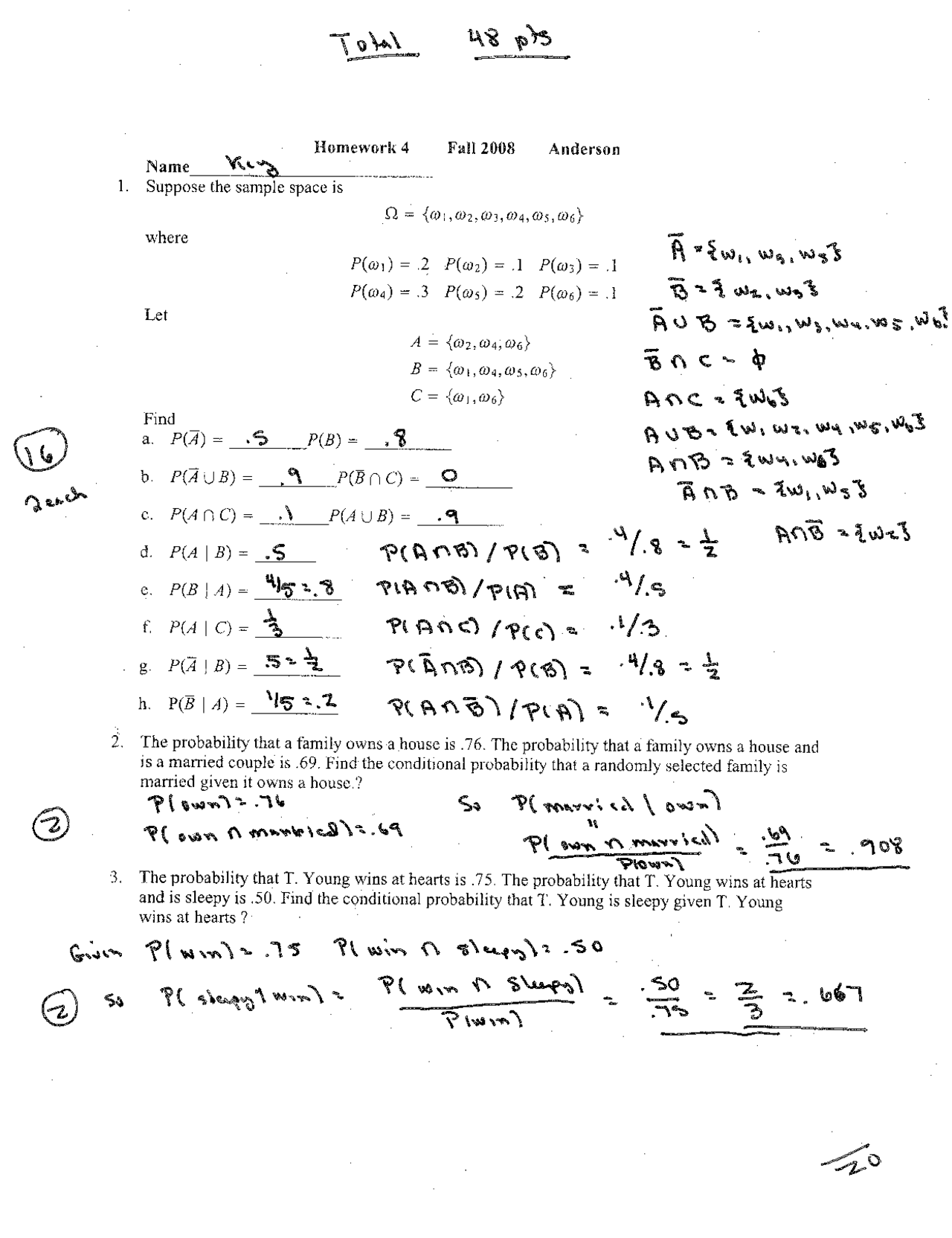 Answer Key for Homework 4 | Elements of Statistics | STAT 1220 ...