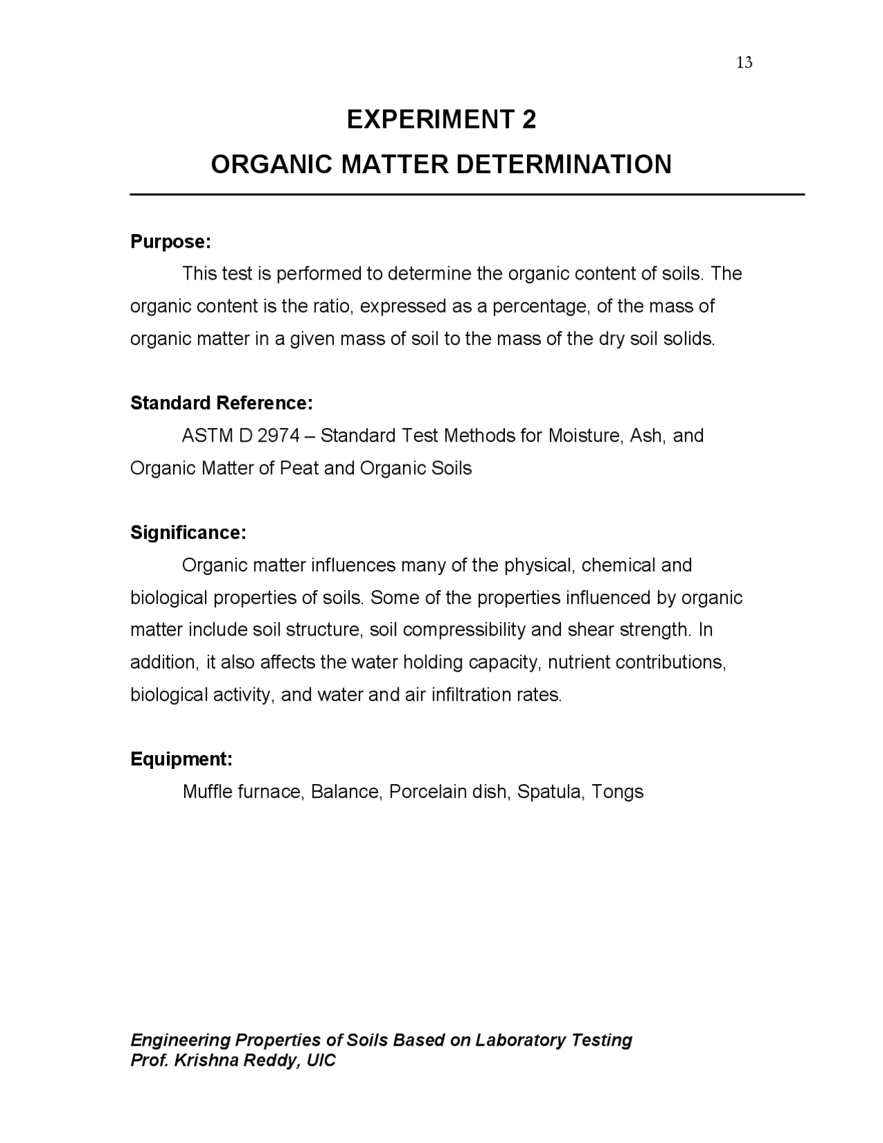 Laboratory Testing for Organic Matter Determination in Soils | Lab ...