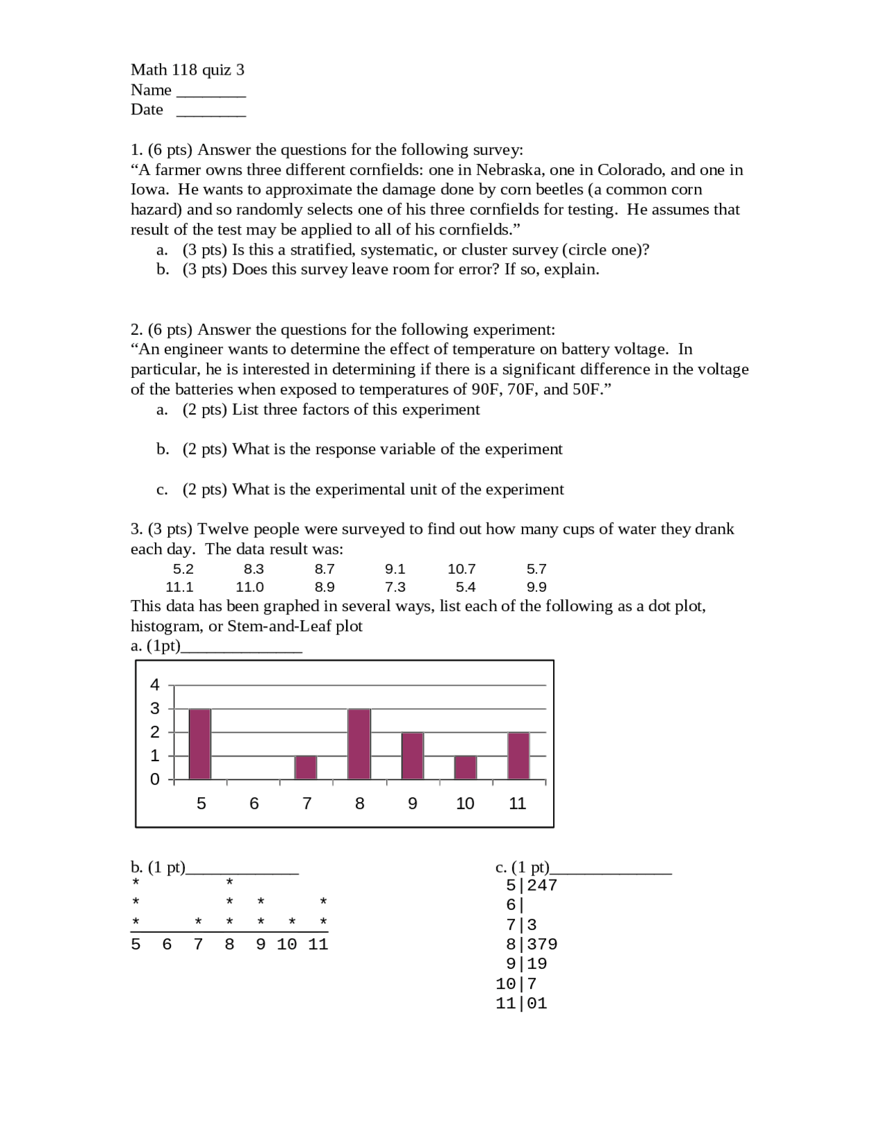 Quiz 3 For Mathematical Reasoning Math 118 Docsity