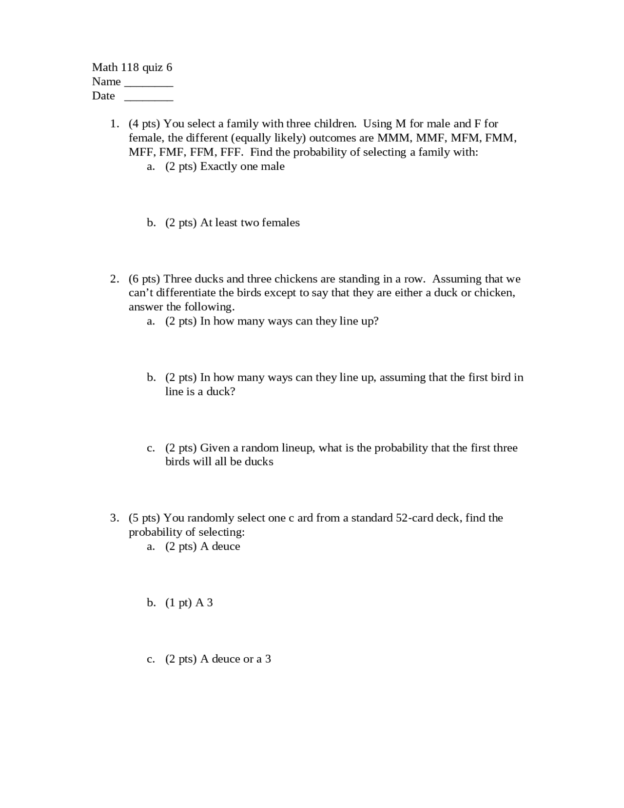 Quiz 6 For Mathematical Reasoning Math 118 Docsity