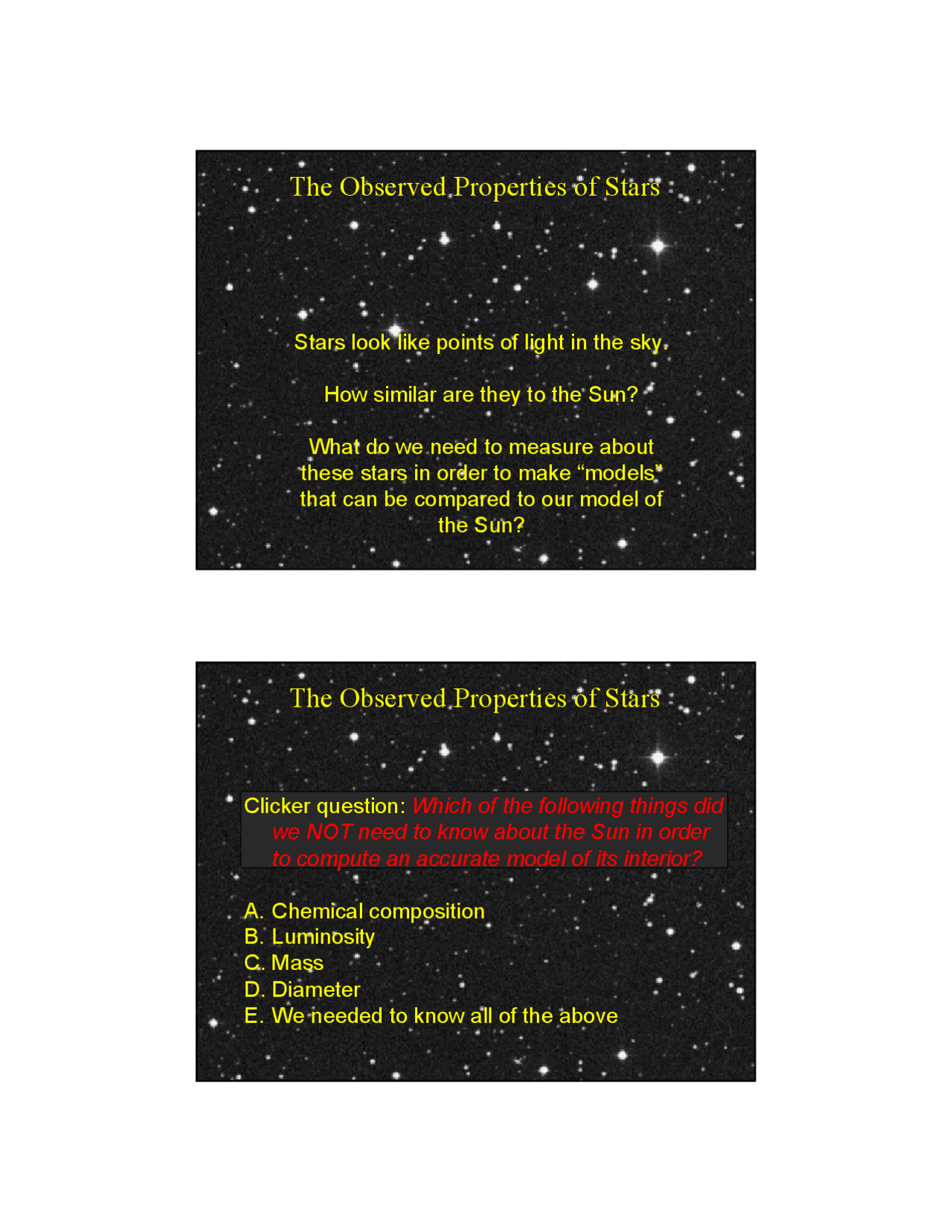 The Observed Properties of Stars – Lecture Slides | ISP 205 | Study ...