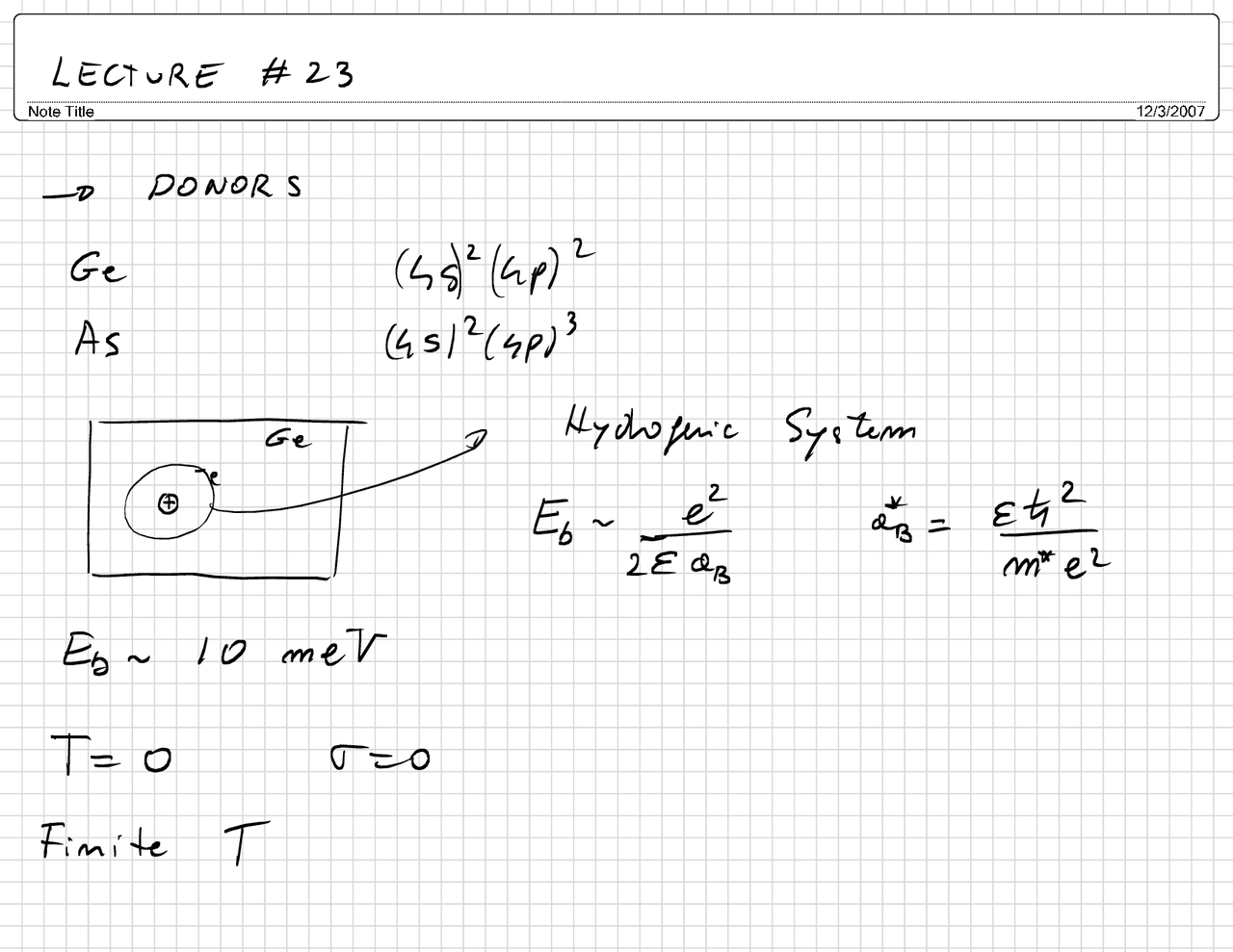 Notes On Donors And Acceptors Lecture Handout Phy 491 Docsity