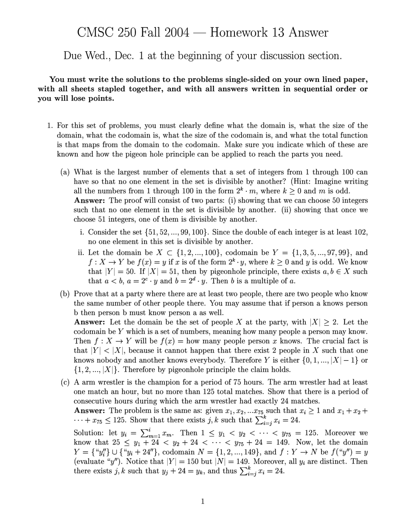 Homework 13 With Answers Discrete Structures Cmsc 250 Docsity 5608