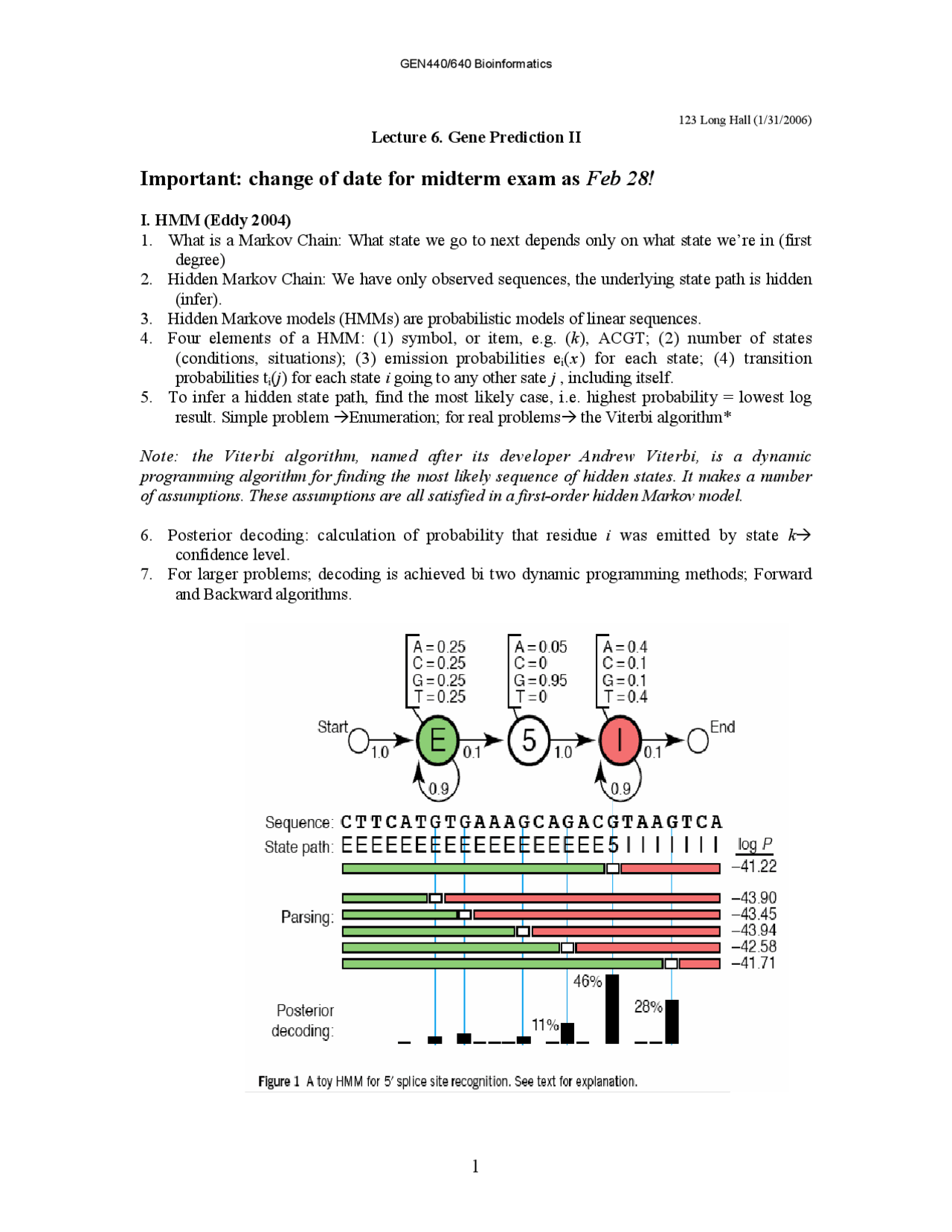 Gene Prediction Ii Practice Questions For Midterm Exam Gen 440