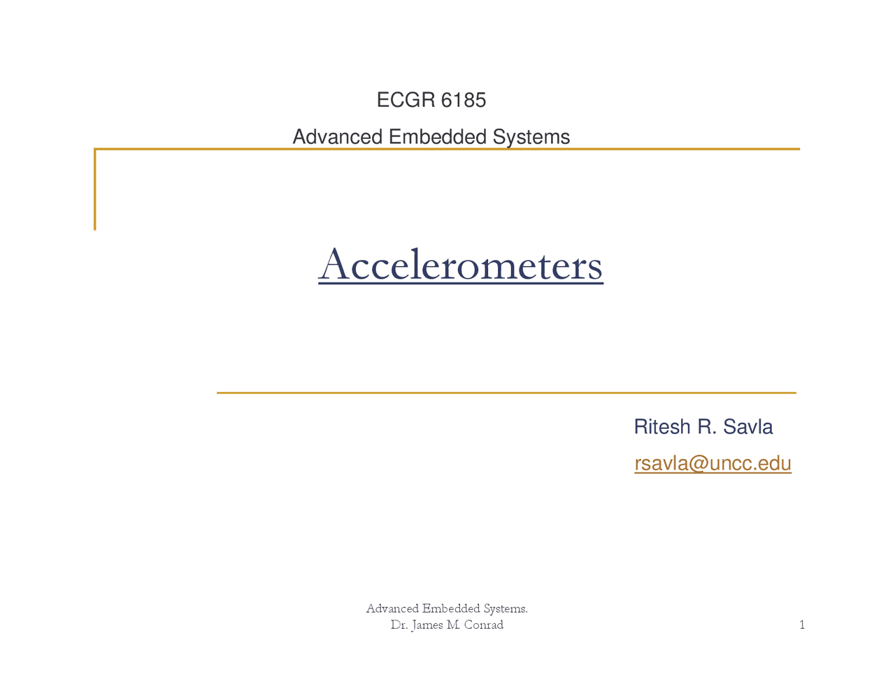 Accelerometers Lecture Slides Ecgr 6185 Docsity