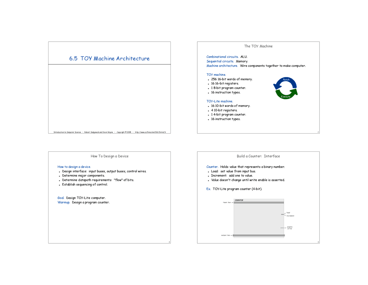 Toy Machine Architecture - Lecture Slides | CS 1010 - Docsity