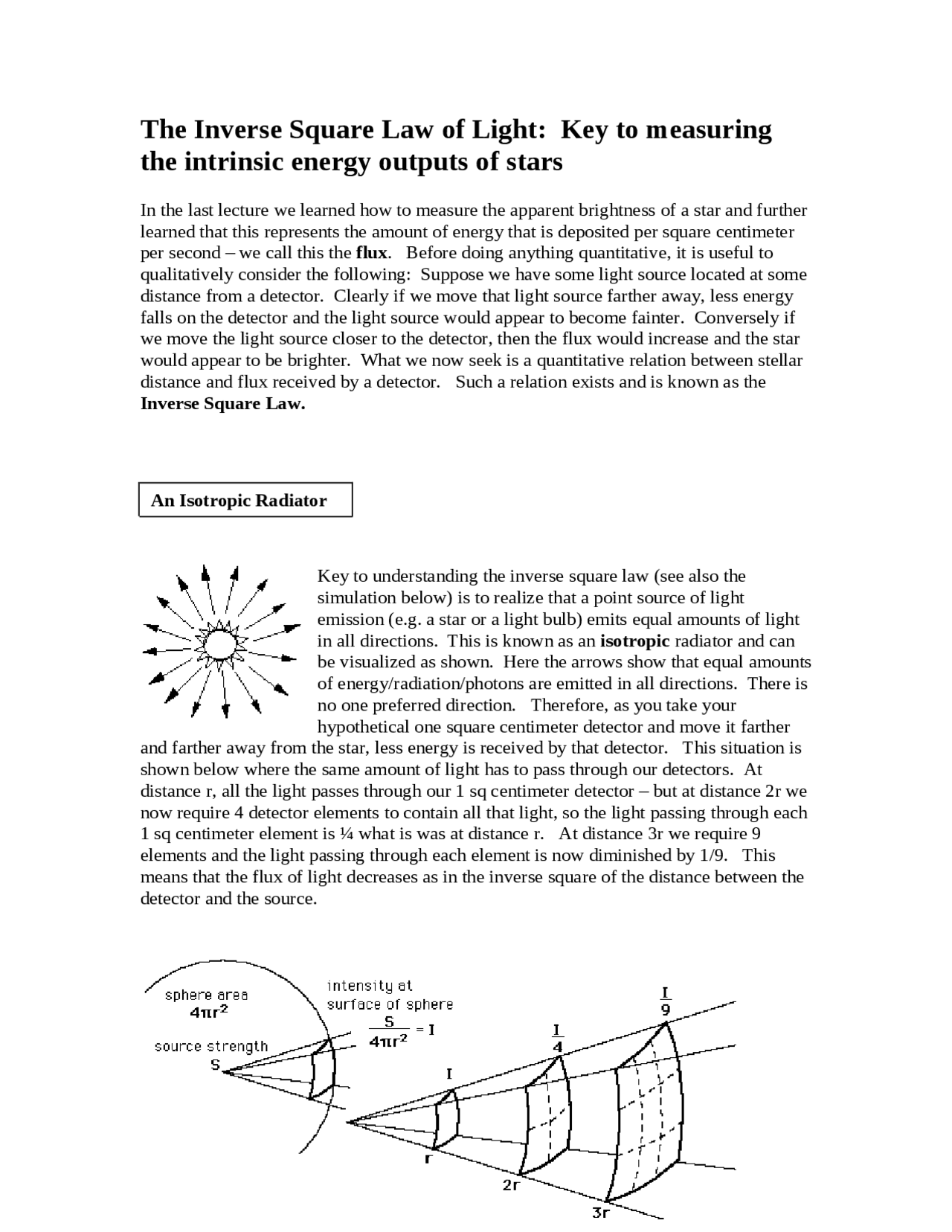 The Inverse Square Law of Light: Key to Measuring the Intrinsic Energy ...