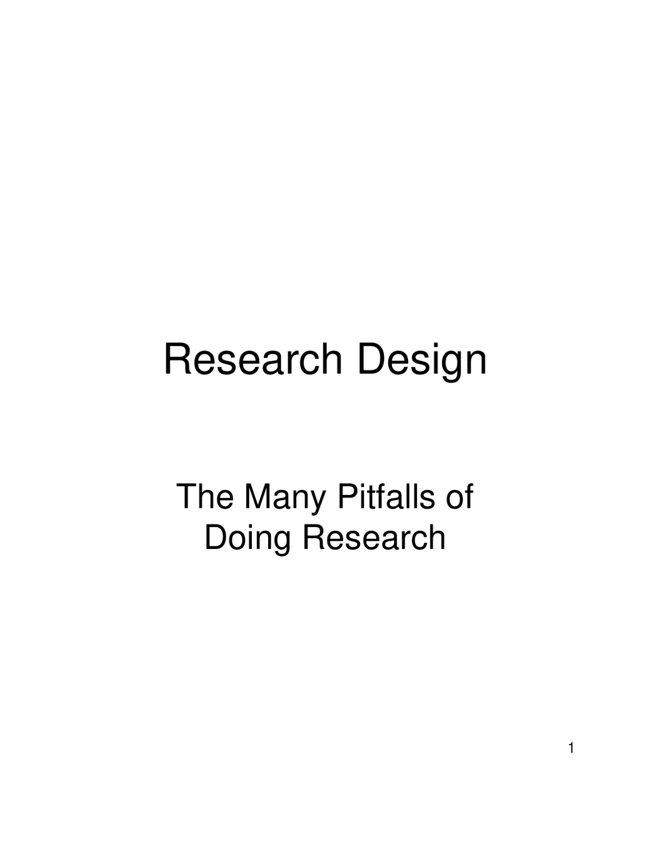 The Many Pitfalls Of Doing Research Lecture Slides Pols 2220 Docsity