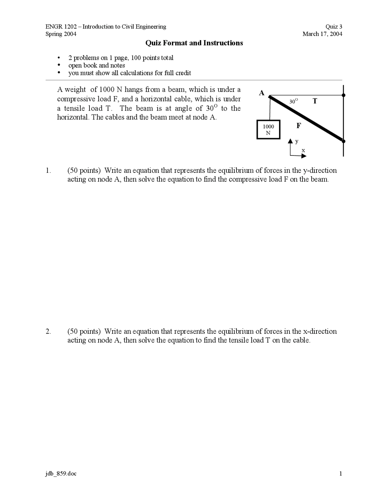 Quiz Format And Instructions Introduction To Engineering Practice